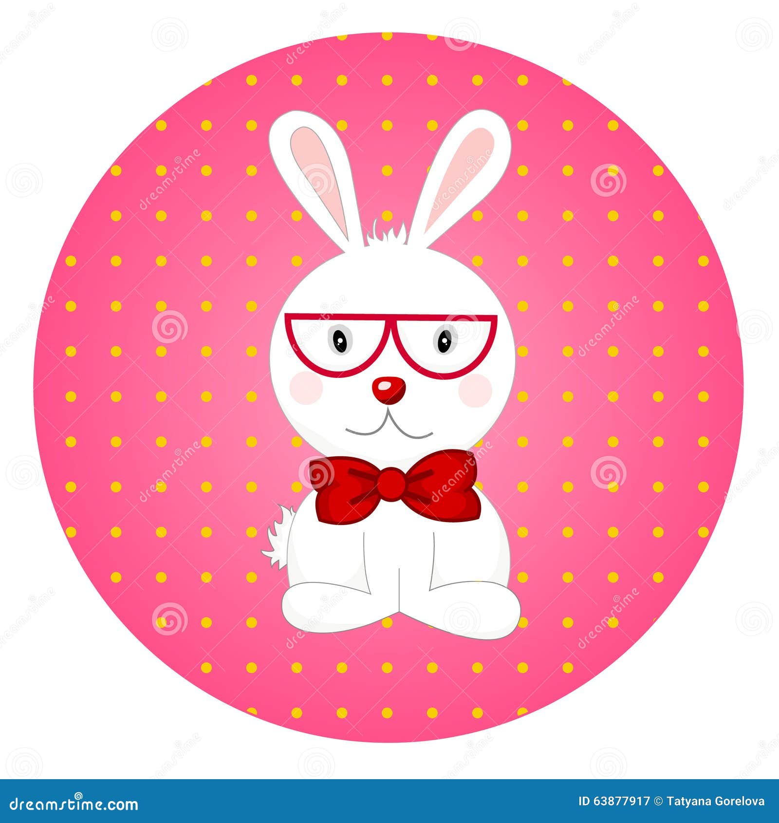 Rabbit in pink circle stock illustration. Illustration of clip - 63877917