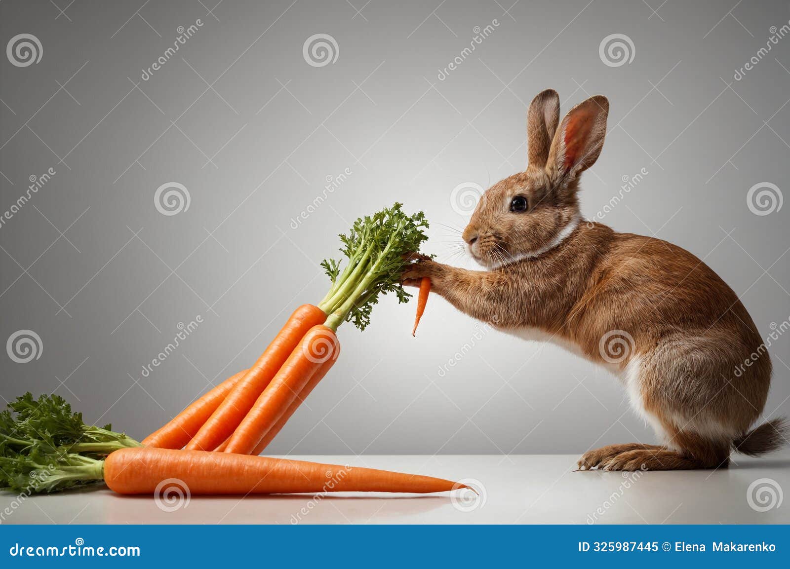 Rabbit on a Plain Background Stock Illustration - Illustration of ...