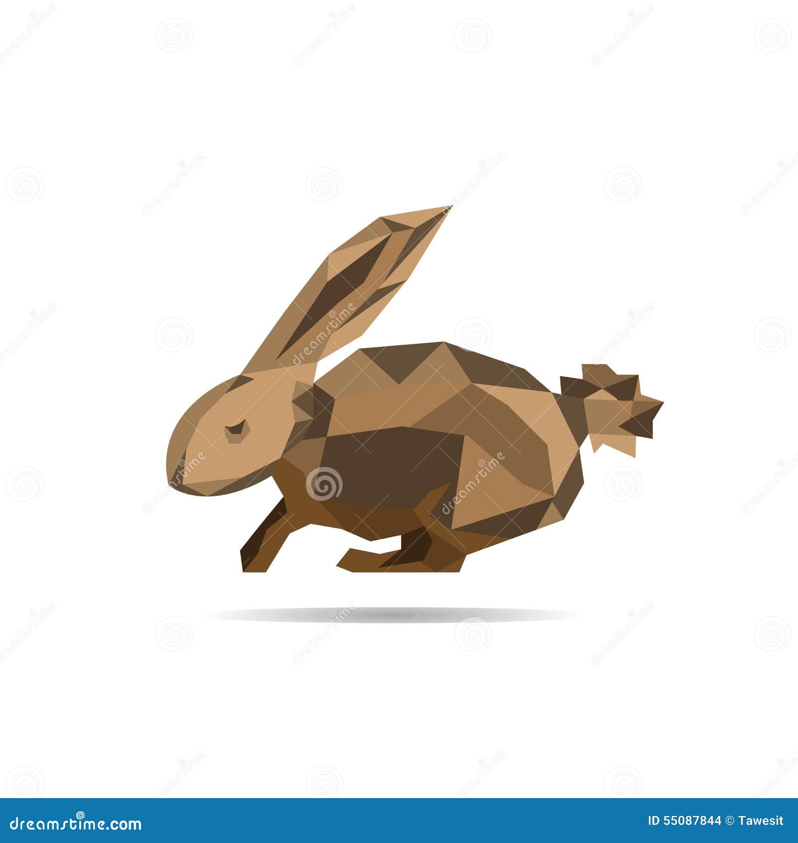 Rabbit polygon stock vector. Illustration of sketch, cartoon - 55087844