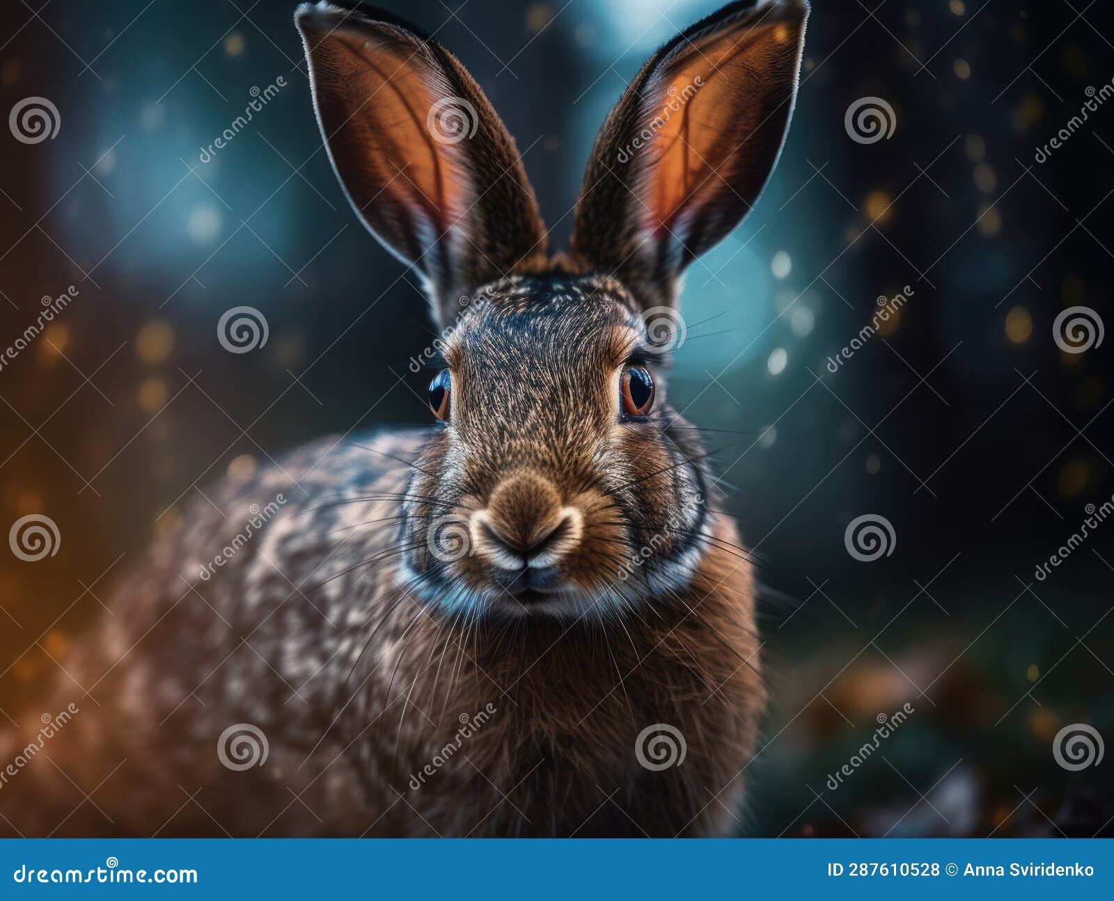 Rabbit Portrait Created with Generative AI Technology Stock Photo ...