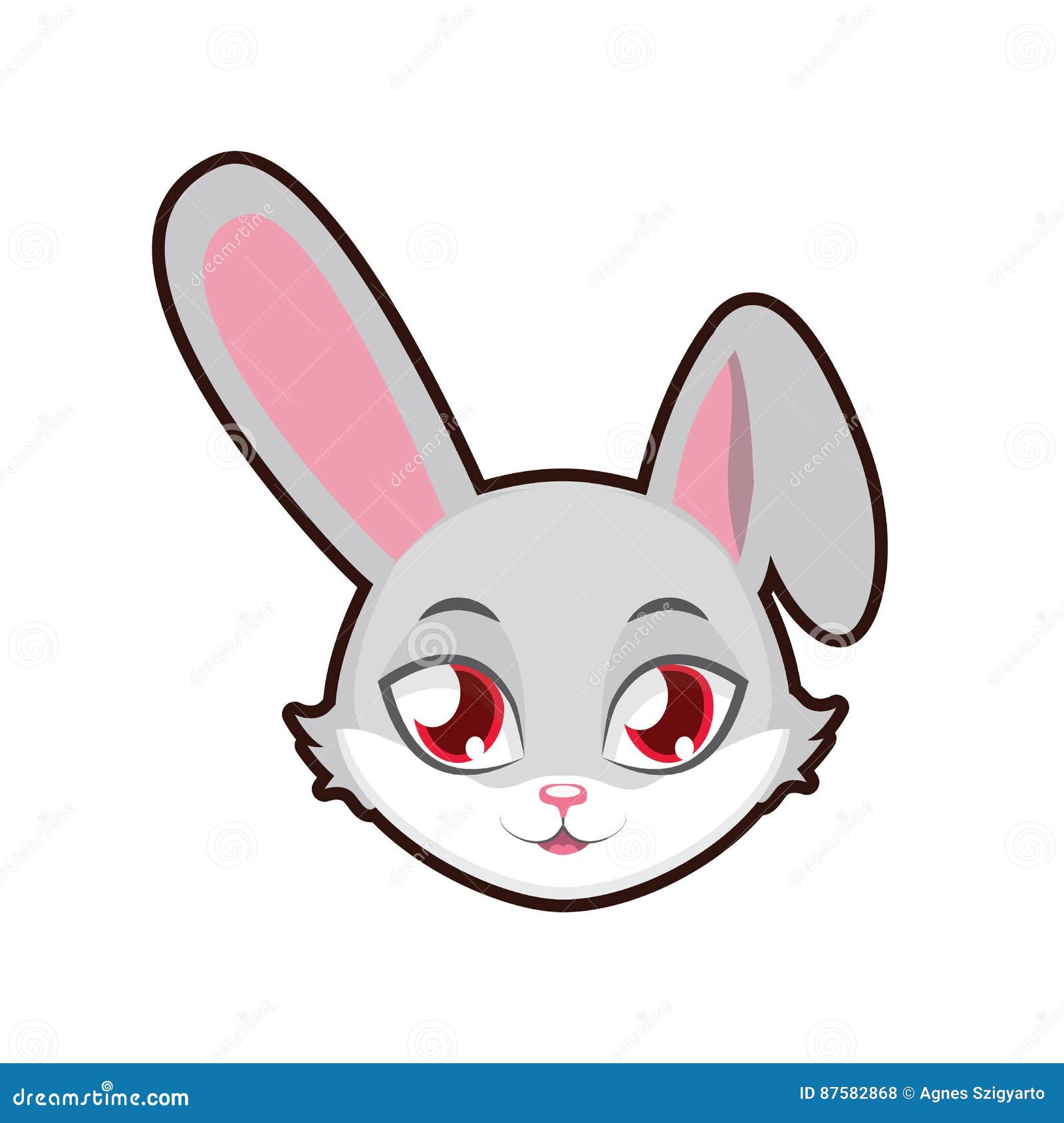 Rabbit Portrait Illustration Stock Vector - Illustration of flat, farm ...