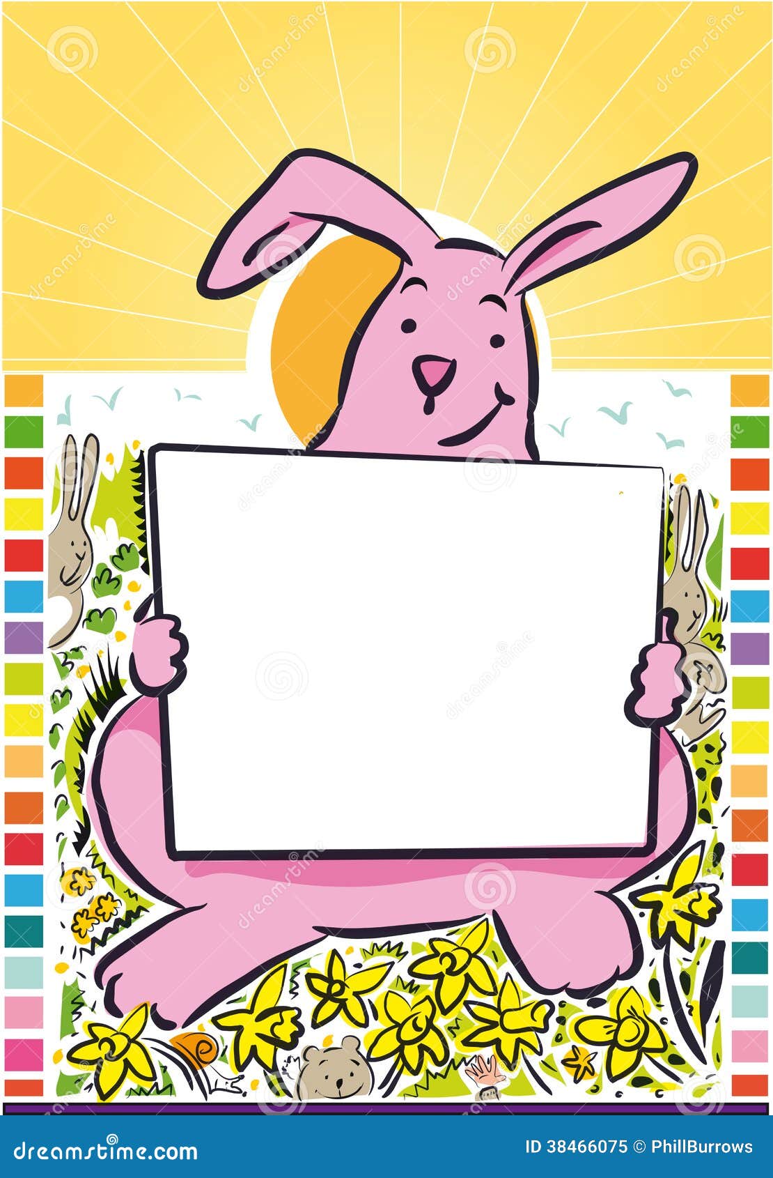 Rabbit poster stock vector. Illustration of bright, colour - 38466075