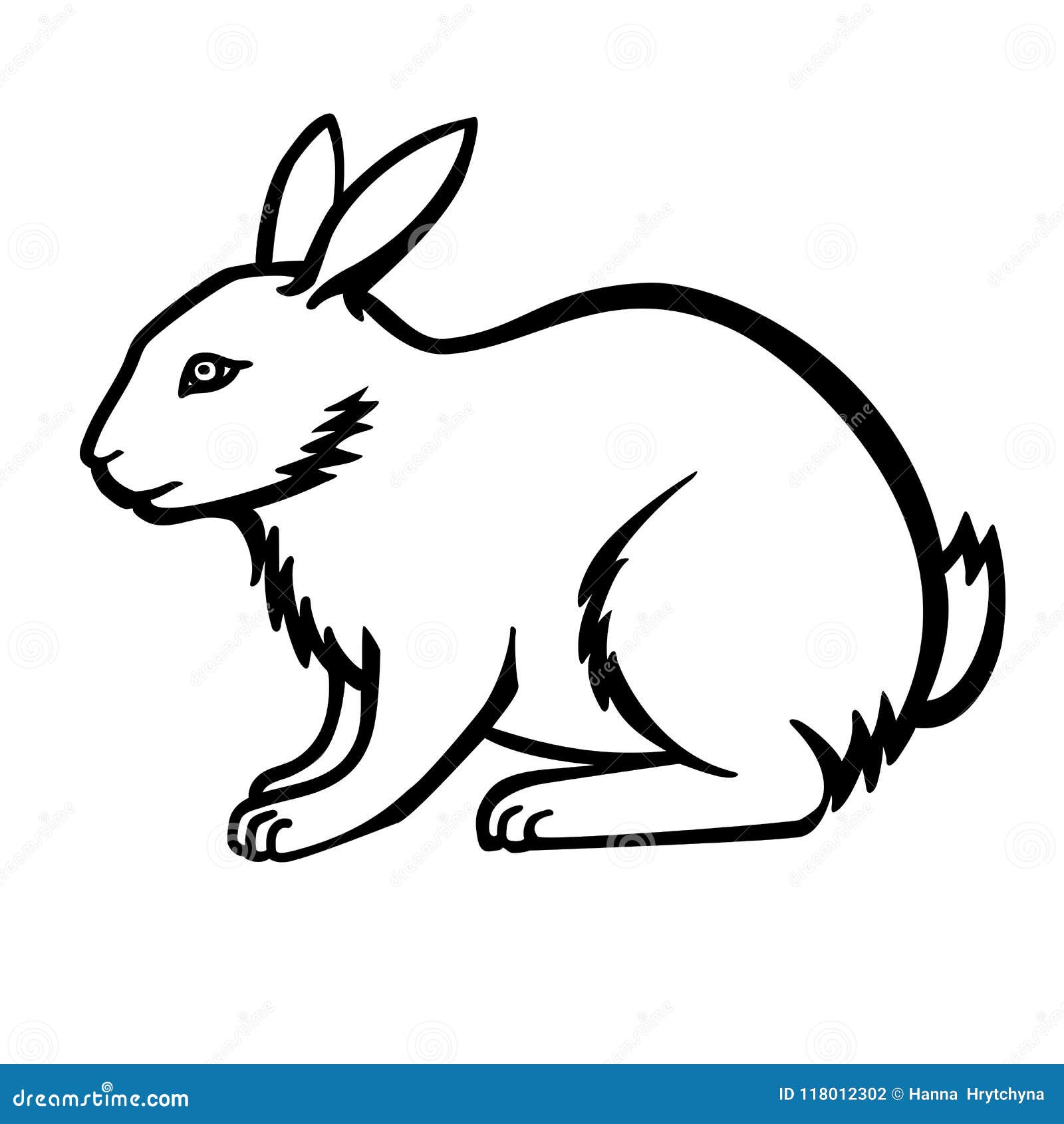 Rabbit. Rabbit Element For Coloring Book. Linear Drawing Of A Bunny ...