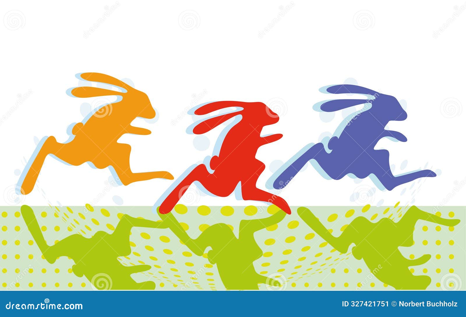 Rabbit Race Colorful Illustration Stock Illustration - Illustration of ...