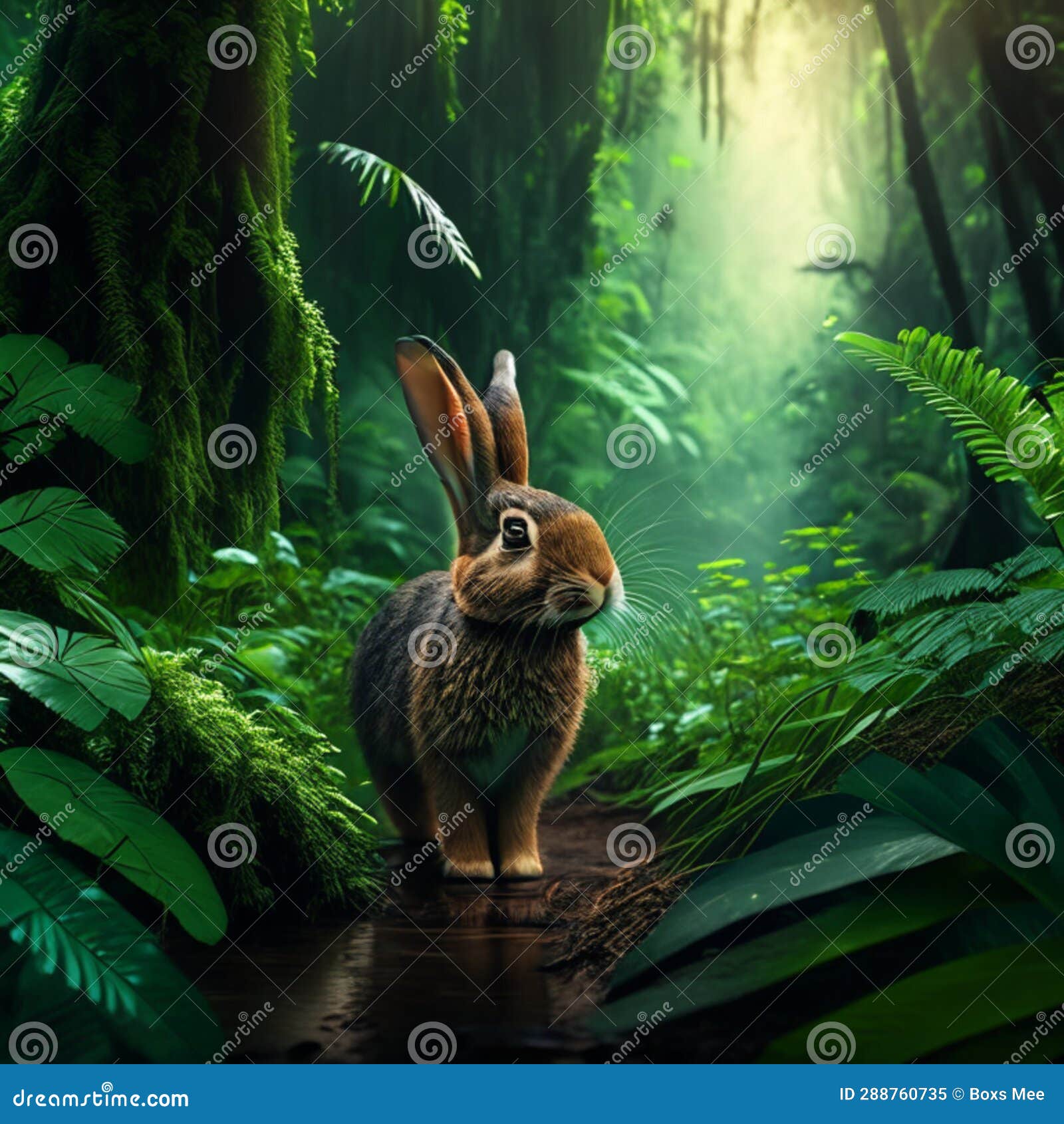 Rabbit in the Rainforest. Bunny in the Rainforest Stock Illustration ...