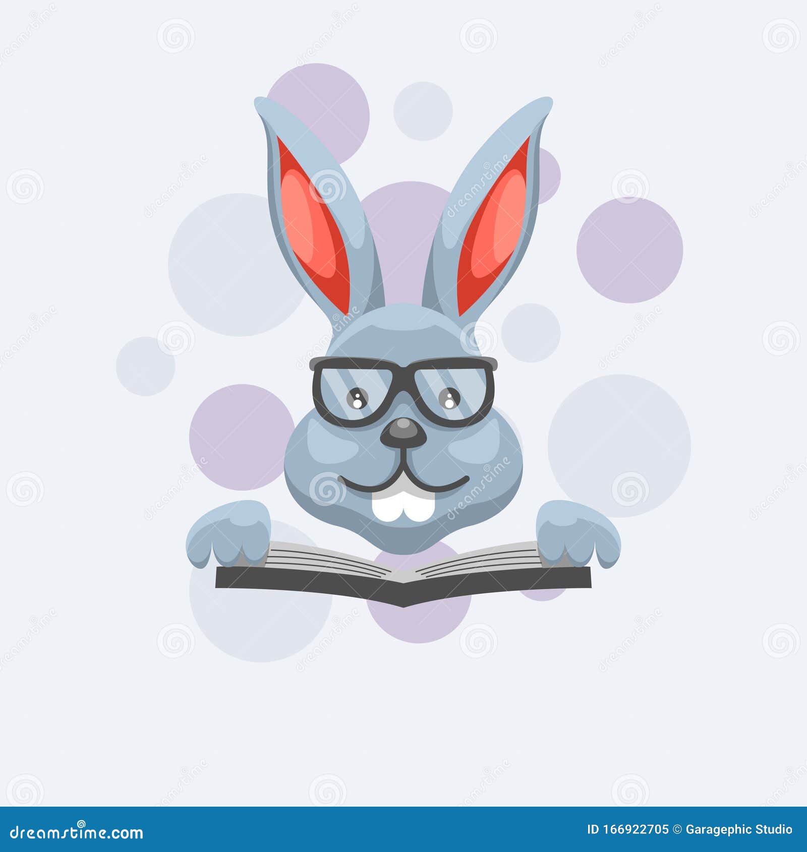 Rabbit Reading Book Mascot Cartoon Vector Stock Illustration ...