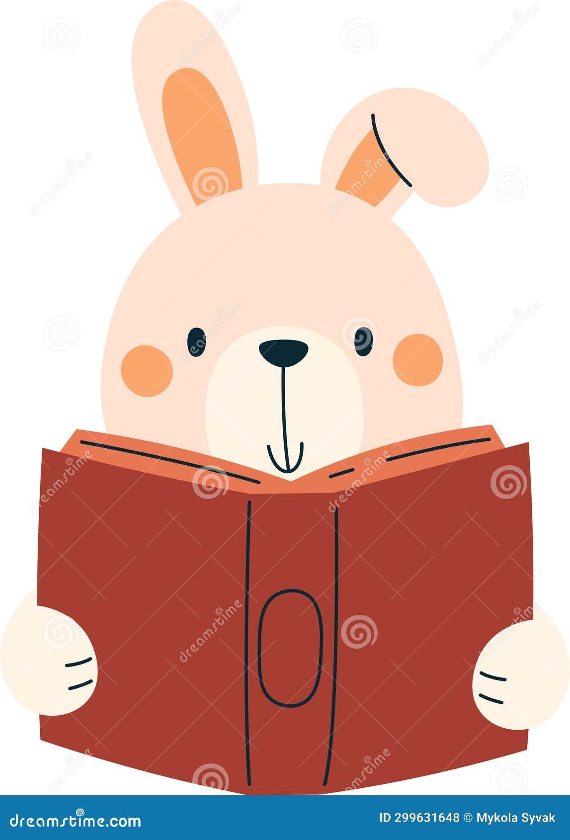 Rabbit Reading Book stock illustration. Illustration of cartoon - 299631648