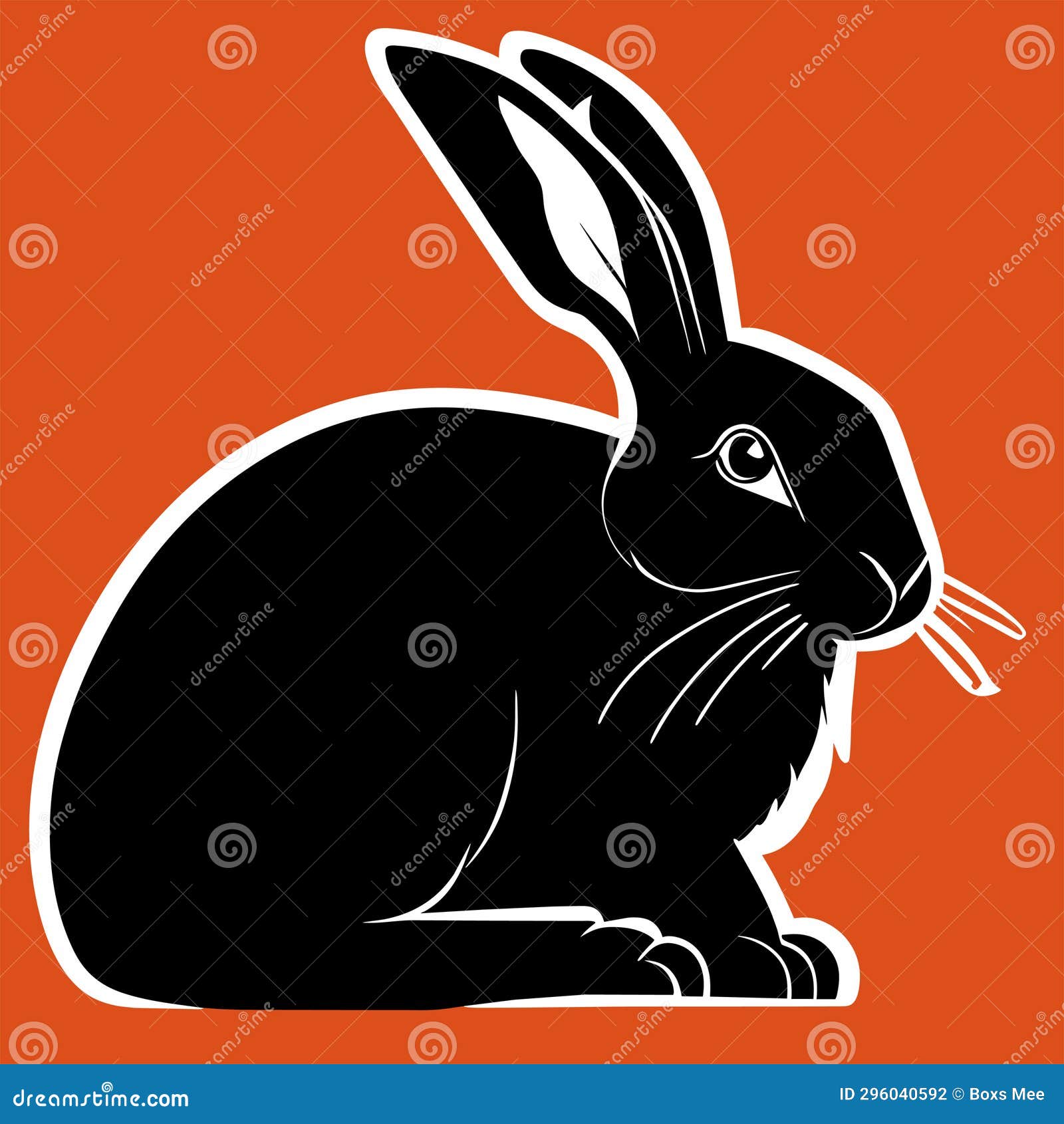 Rabbit on a Red Background. Vector Illustration of a Rabbit Stock ...