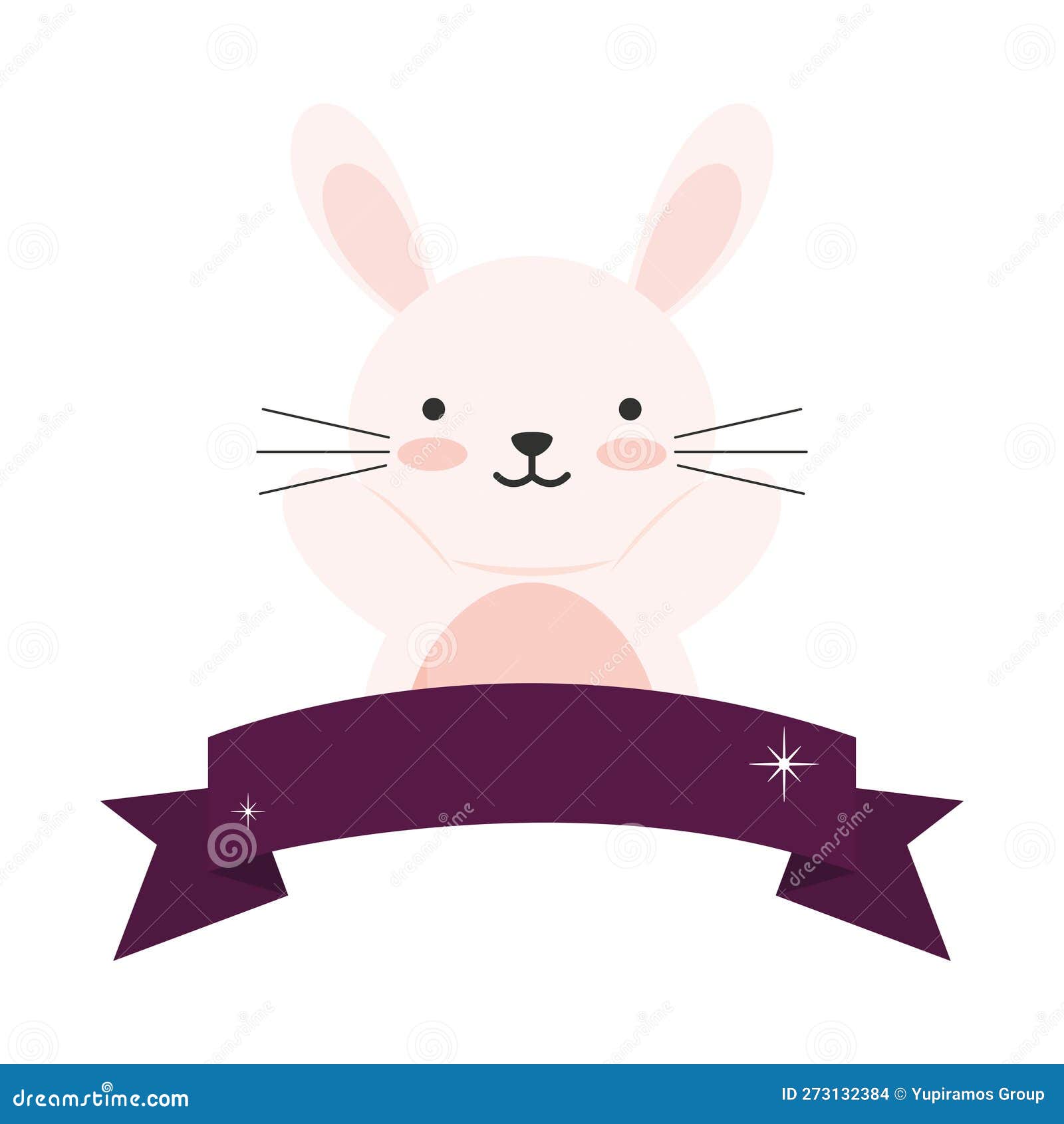 Rabbit with ribbon stock vector. Illustration of isolated - 273132384