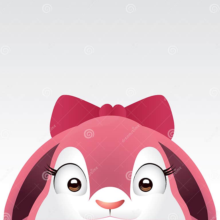 Rabbit with Ribbon. Vector Illustration Decorative Design Stock Vector ...