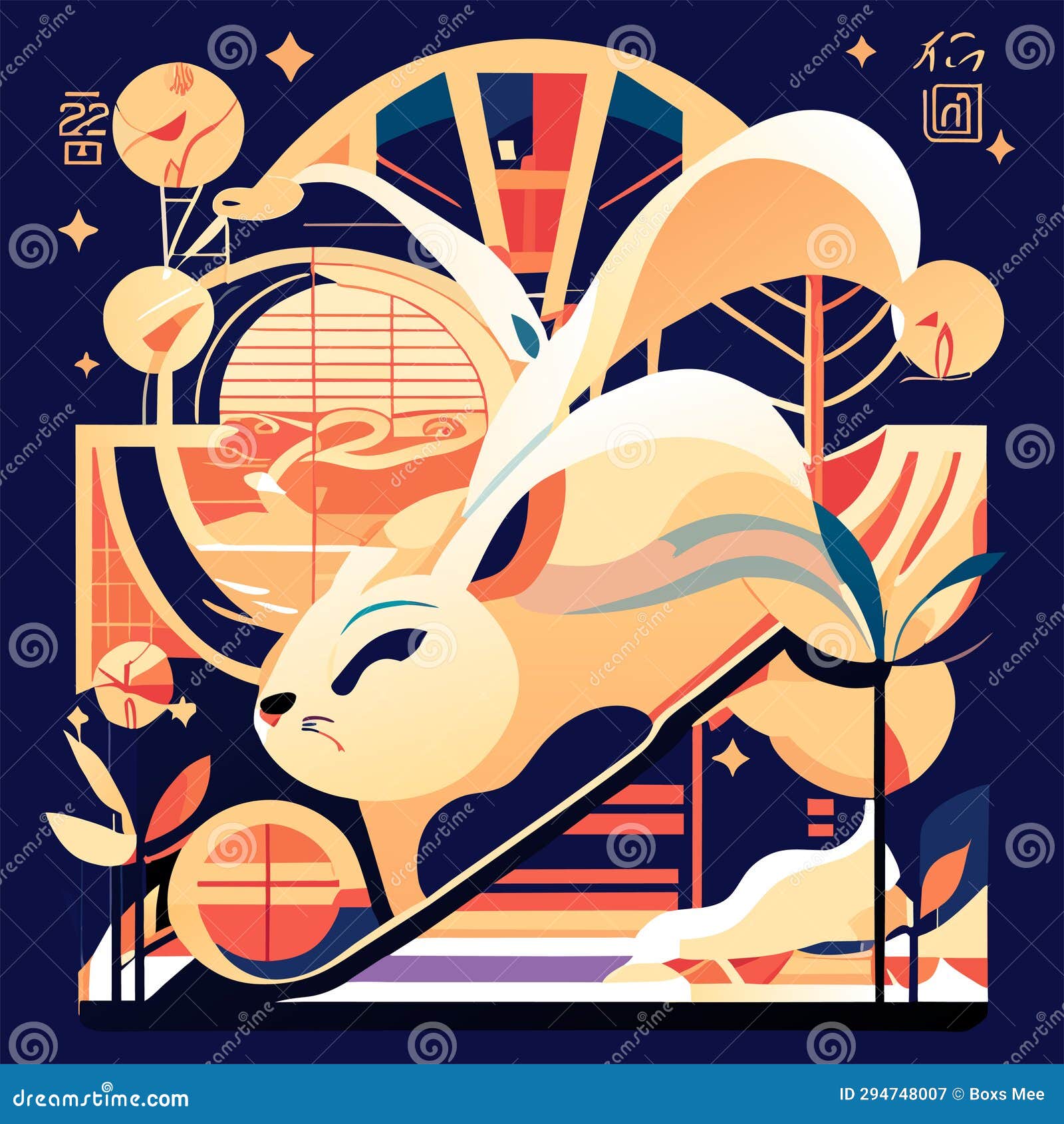 Rabbit Riding a Roller Coaster. Vector Illustration in Flat Style Stock ...