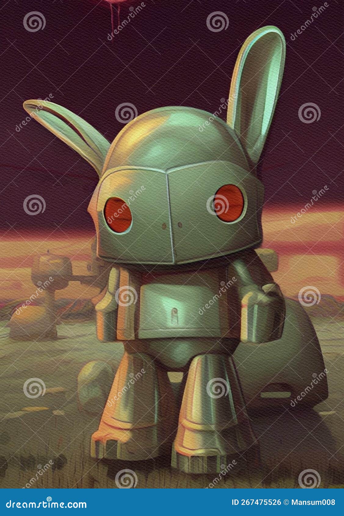Rabbit robot cartoon stock illustration. Illustration of bunny - 267475526