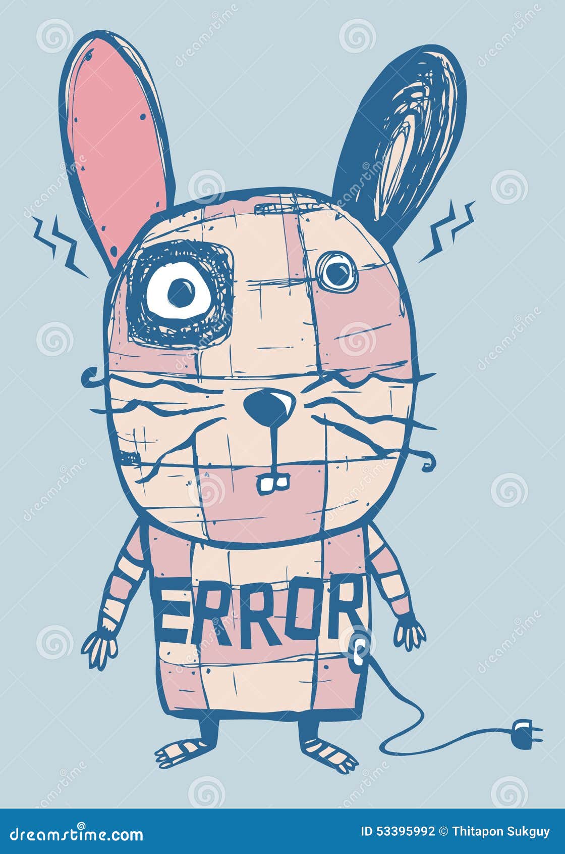 Rabbit robot error stock vector. Illustration of cartoon - 53395992