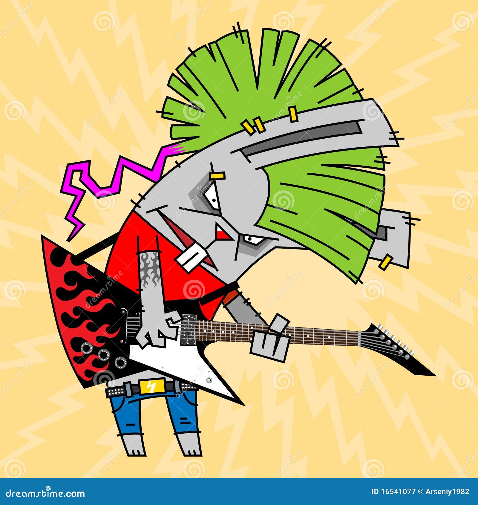 Rabbit_rock_guitarist stock vector. Illustration of play - 16541077