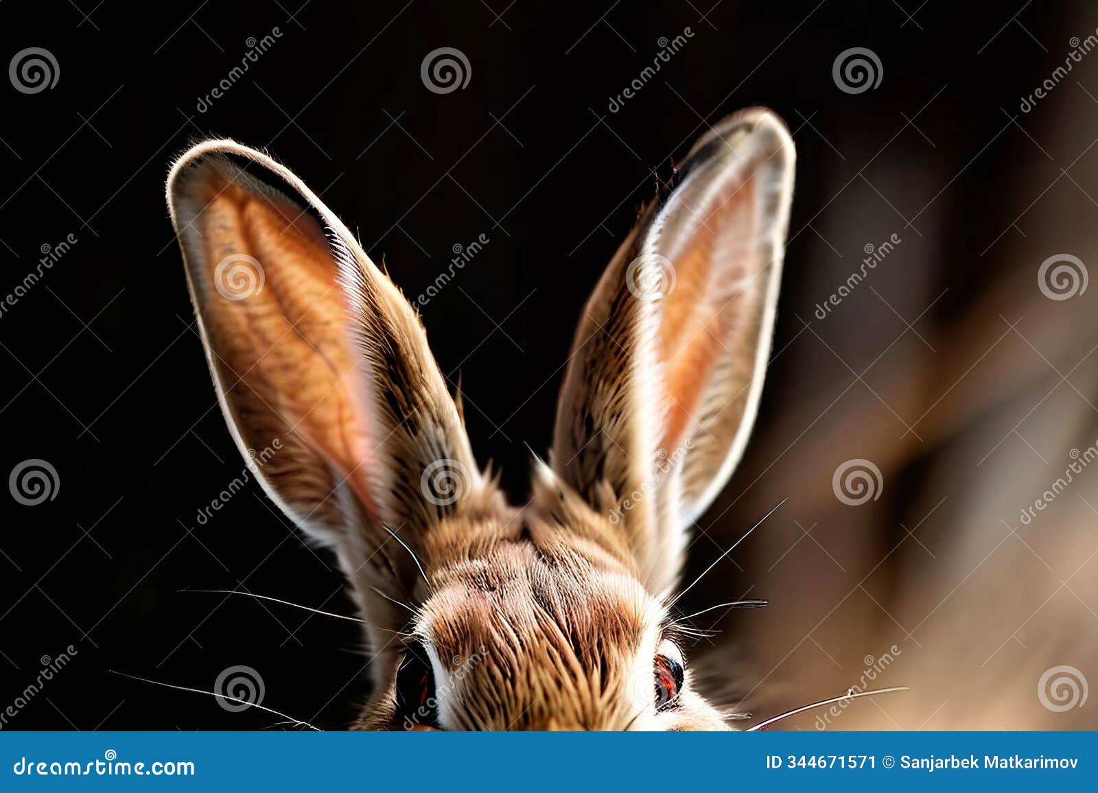 Rabbits Ears Neon Sign Vector Poster On Blue Brick Background ...