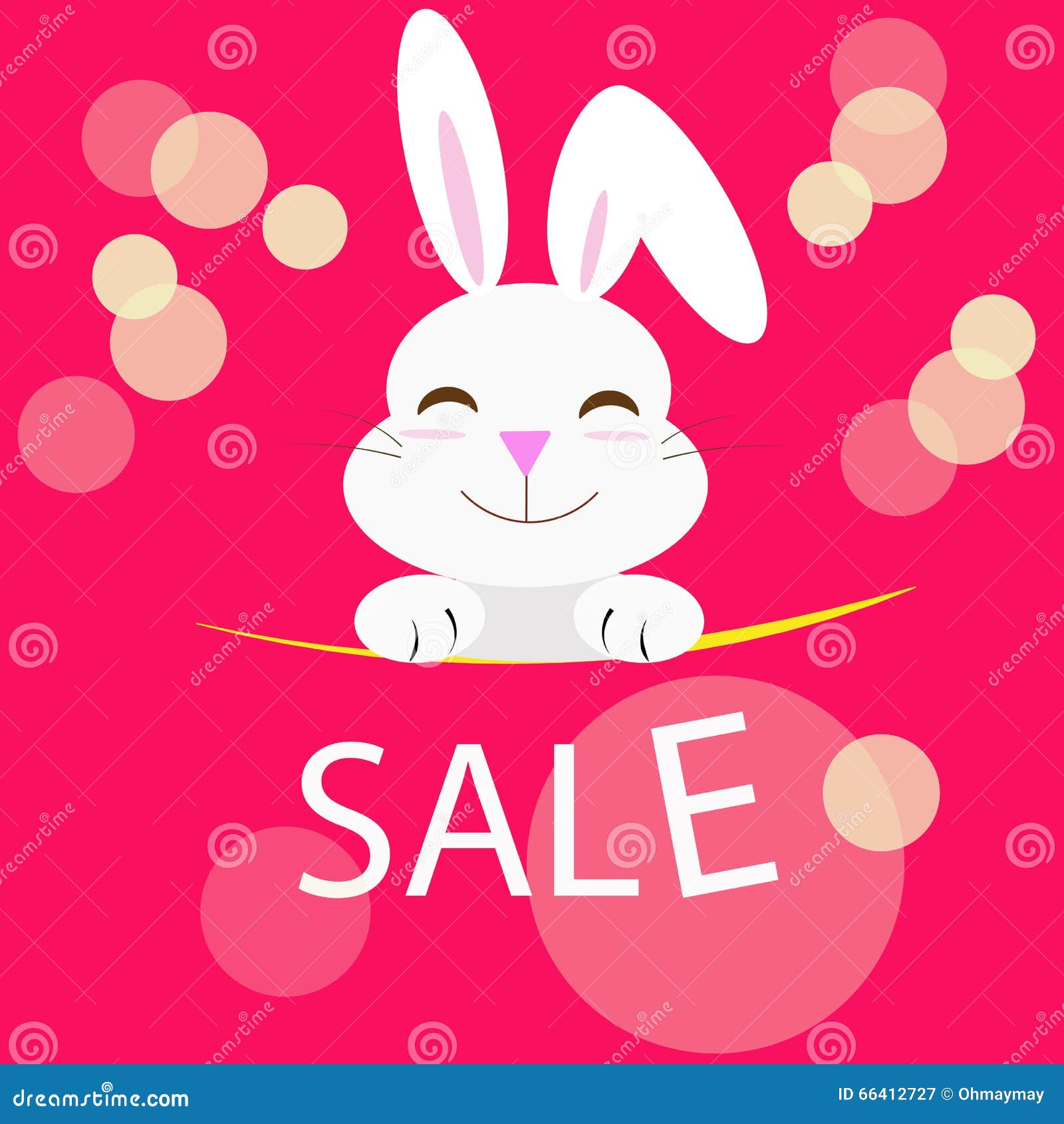Rabbit with sale message stock vector. Illustration of vector - 66412727