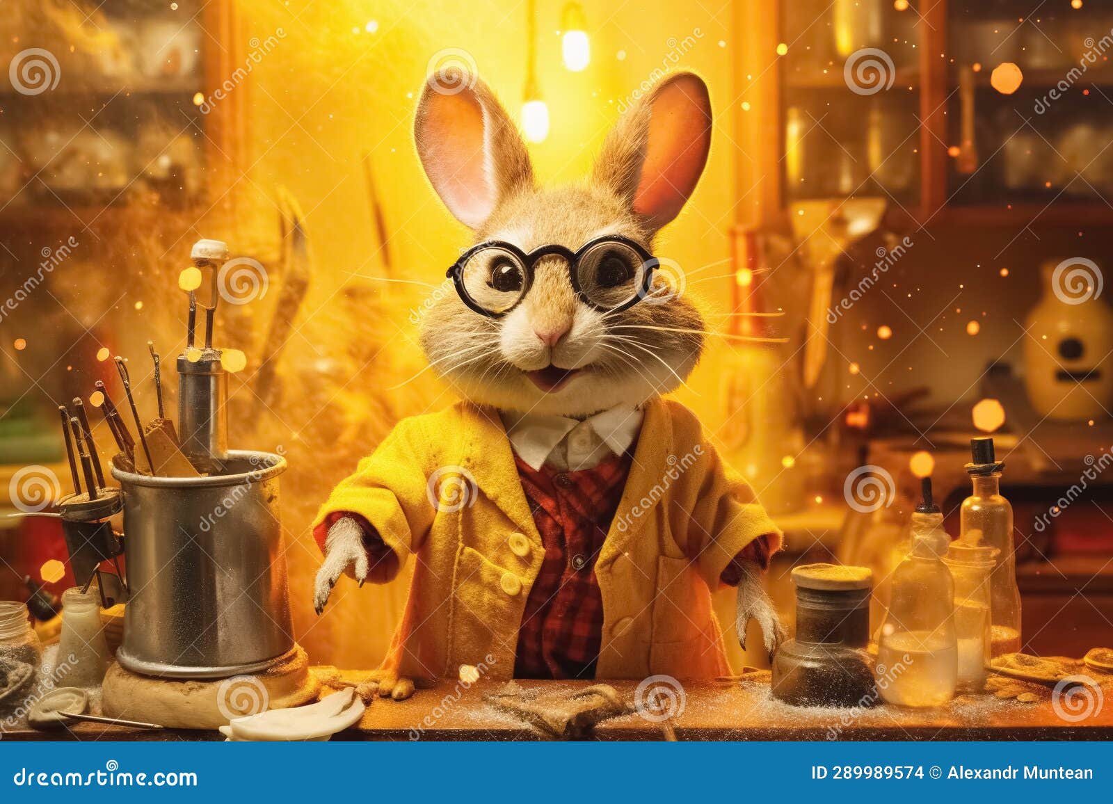 Rabbit Scientist in the Lab. Stock Photo - Image of science, scientific ...
