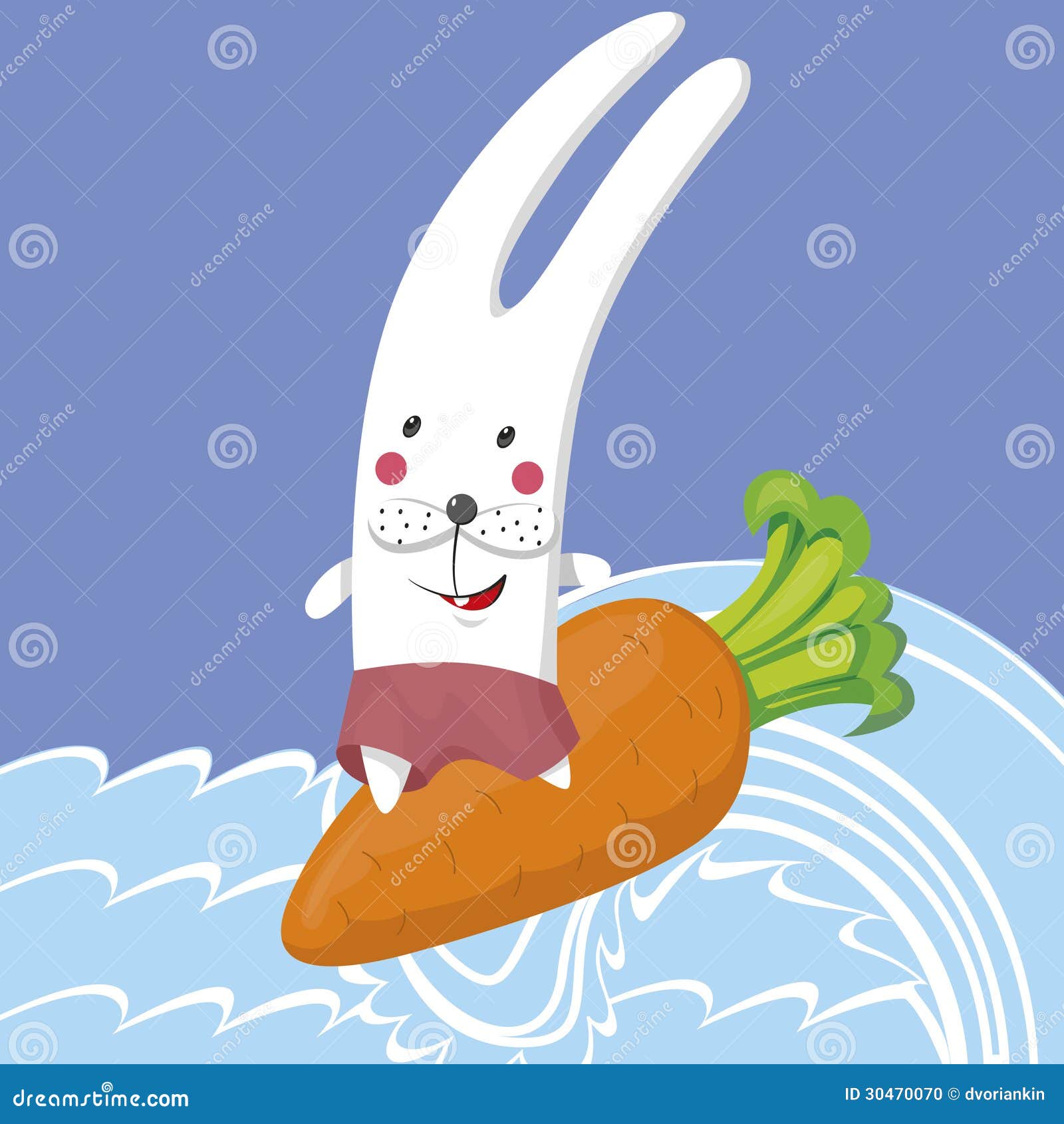 Rabbit and the Sea stock vector. Illustration of travel - 30470070