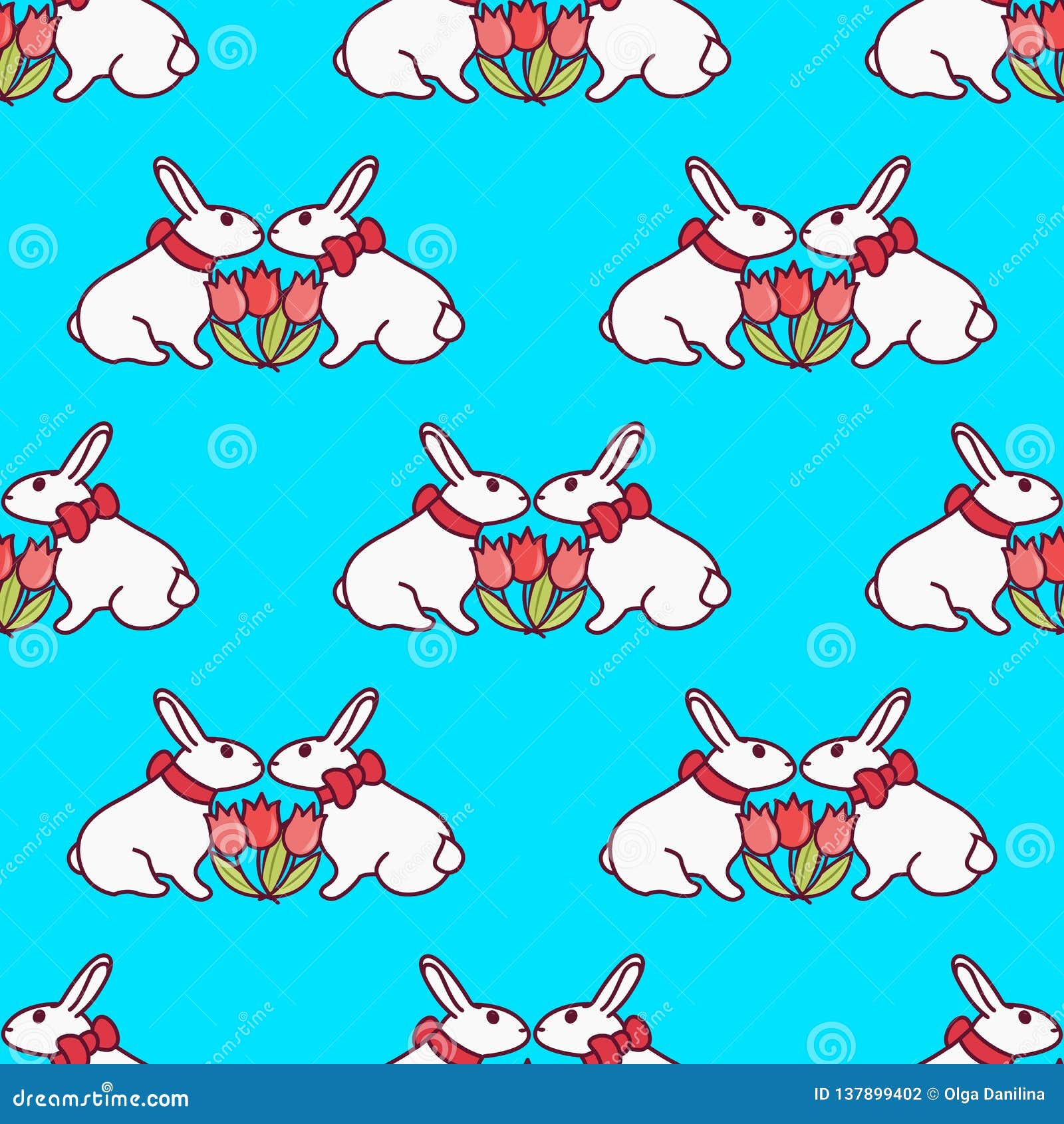 Easter Bunny Seamless Pattern9 Stock Vector - Illustration of colourful ...