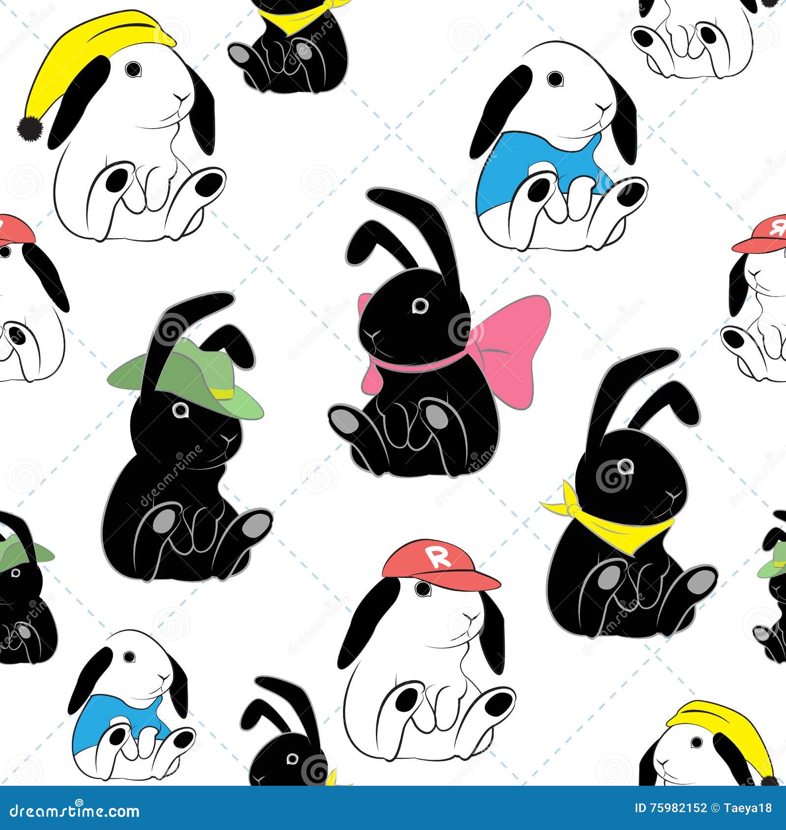 Rabbit seamless pattern stock vector. Illustration of stitch - 75982152