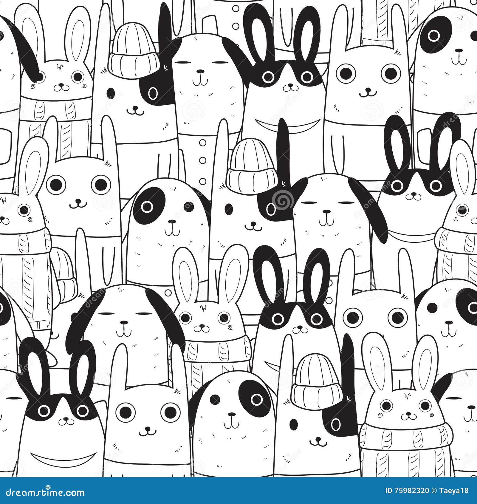 Rabbit seamless pattern stock vector. Illustration of seamless - 75982320