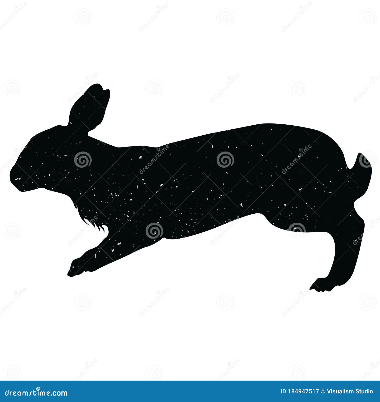 Rabbit Shadow Animal Icon Silhouettes Isolated on Dark Black Graphical ...