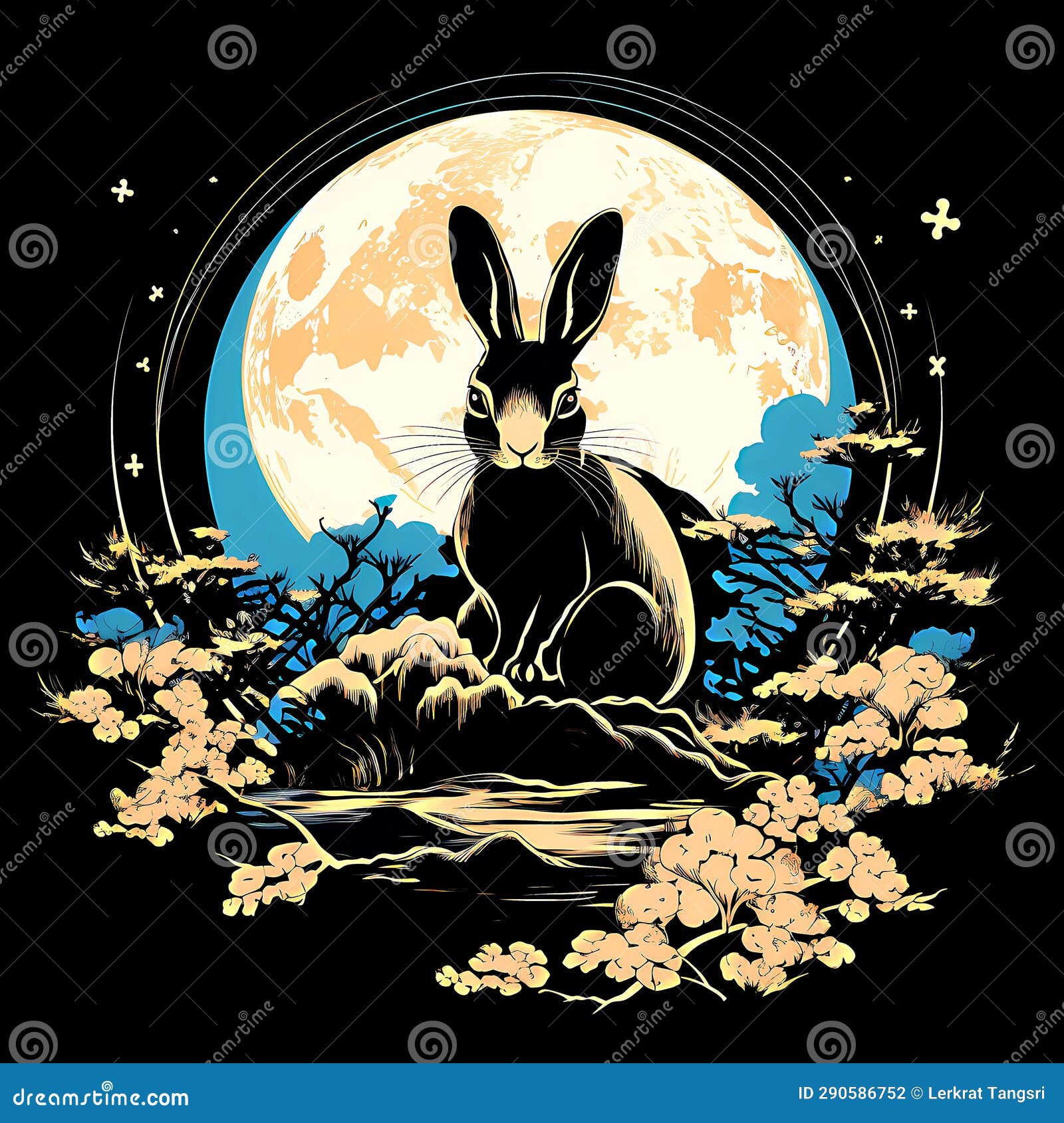 Rabbit, Shadow Puppet Icon, Cartoon Style Stock Photography ...