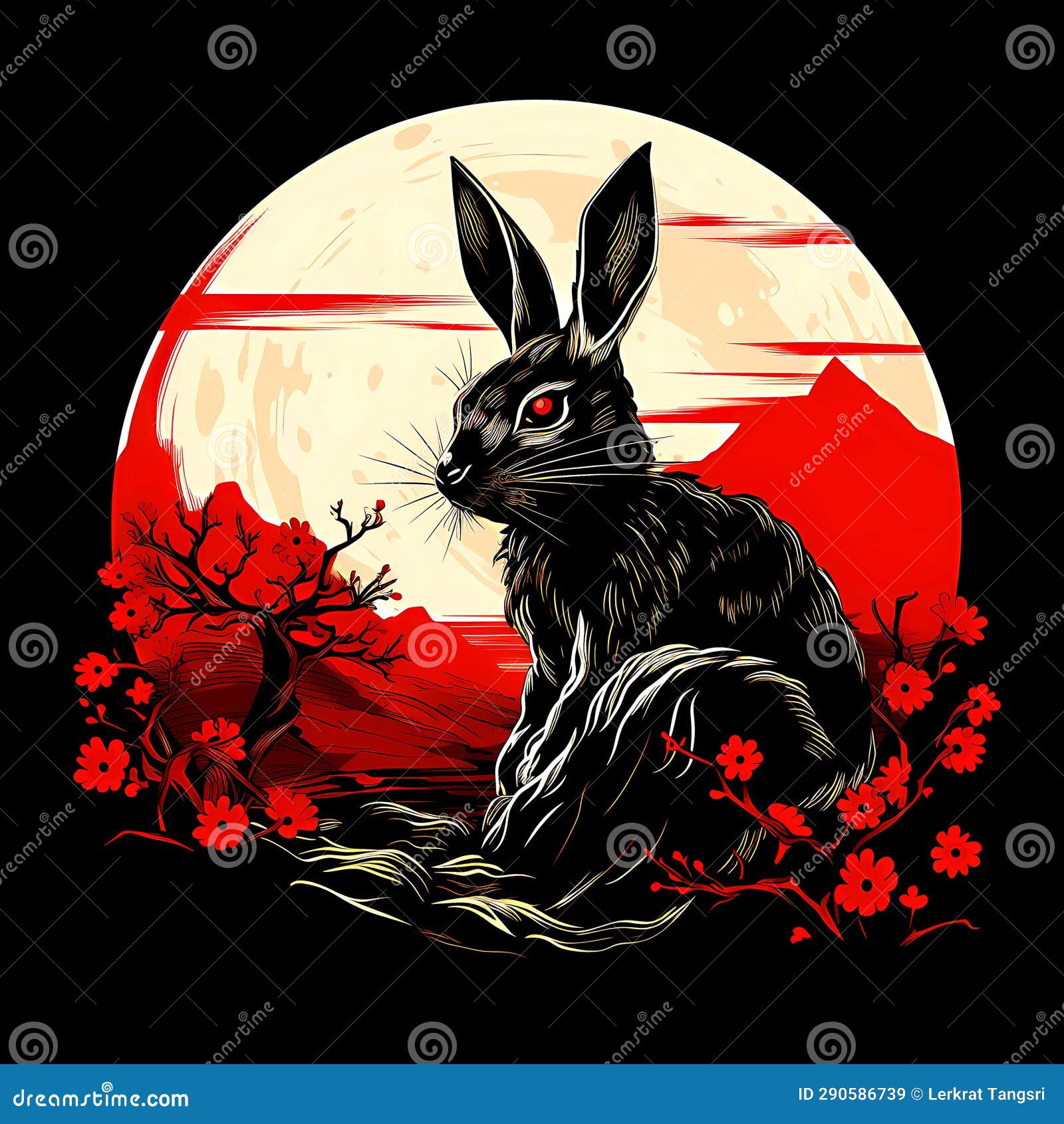 Rabbit, Shadow Puppet Icon, Cartoon Style Stock Photography ...