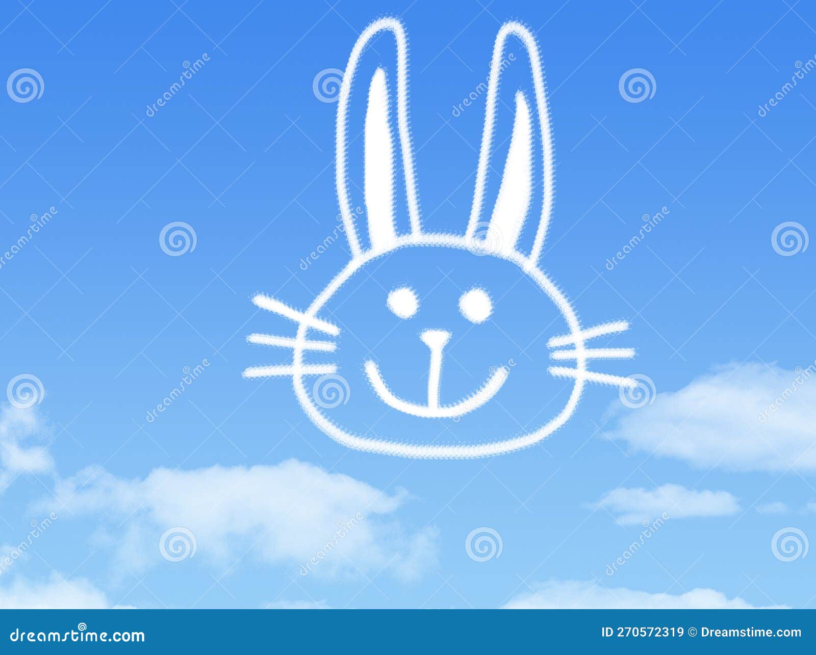 Rabbit Shape Clouds in the Blue Sky Stock Illustration - Illustration ...