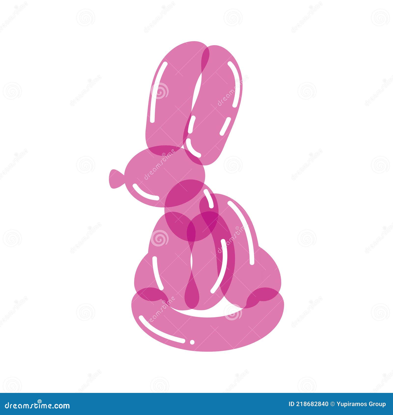 Rabbit shaped balloon stock vector. Illustration of bright - 218682840