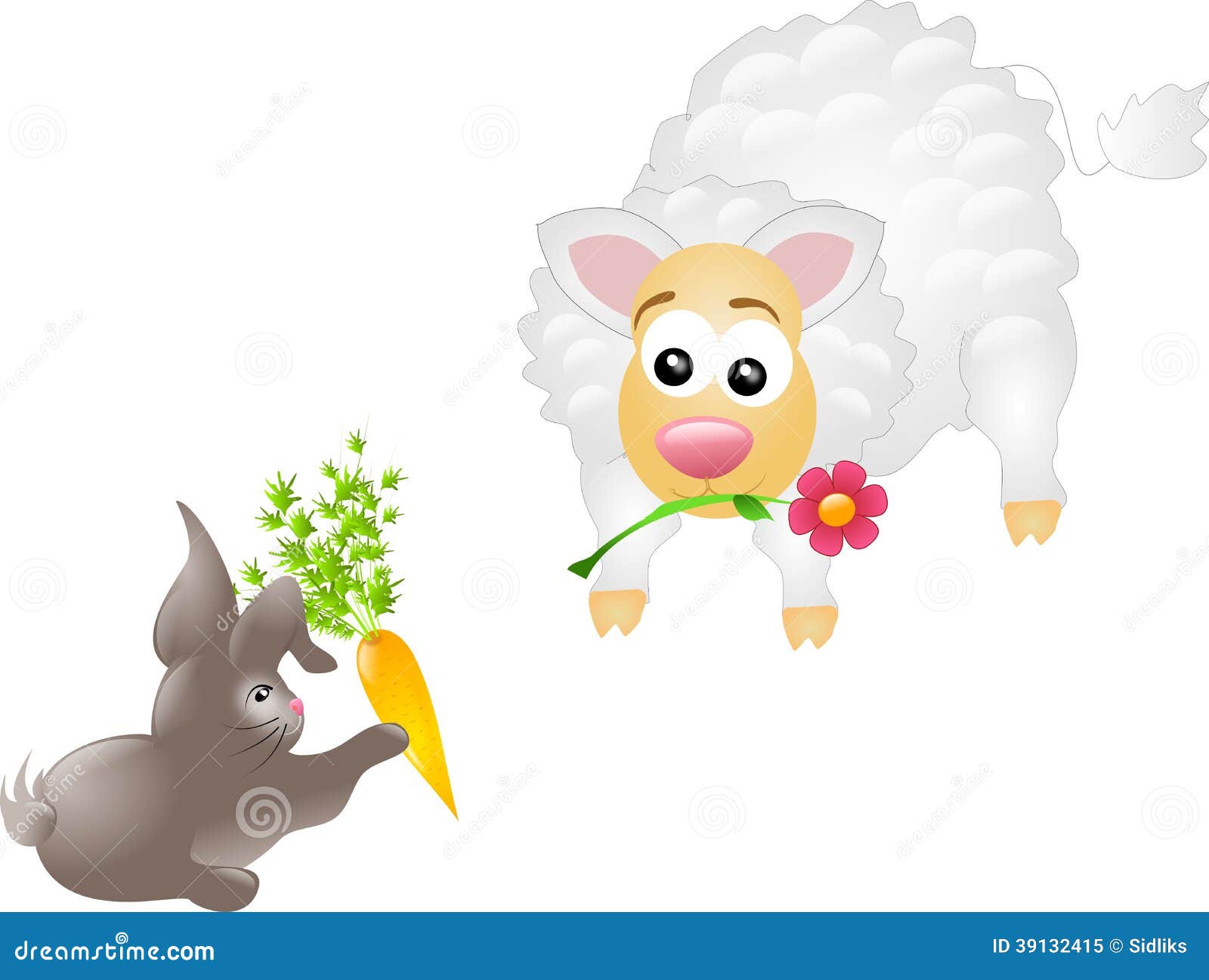 Rabbit and sheep stock illustration. Illustration of lunch - 39132415