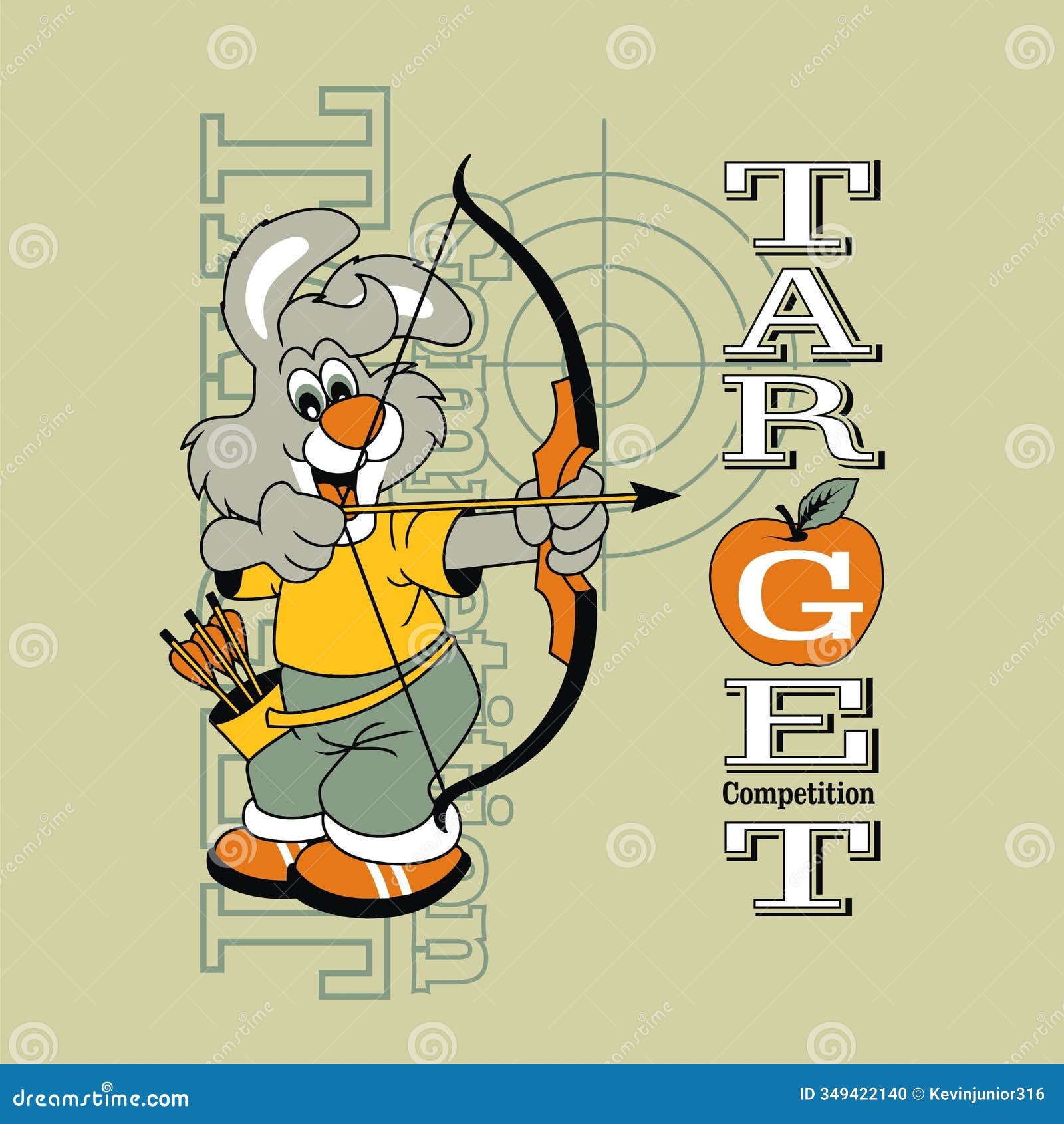 A Rabbit is Shooting at a Target ,animal Cartoon Vector Illustration ...
