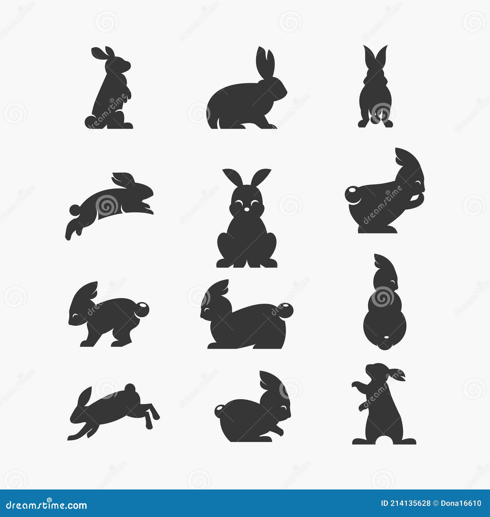 Rabbit bundle stock vector. Illustration of collection - 214135628