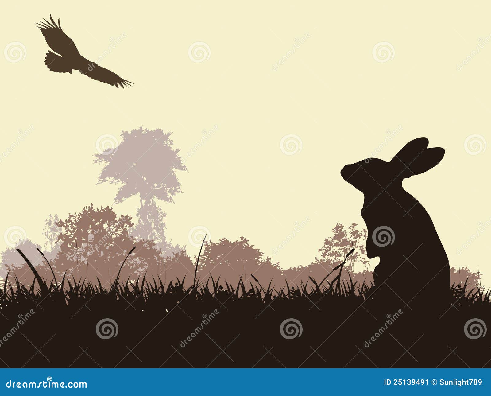 Rabbit Silhouette On The Moon Isolated On Transparent Background Vector ...