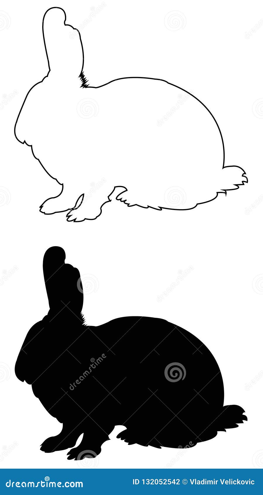 Rabbit Silhouette - Farm and Wildlife Small Mammal Stock Vector ...