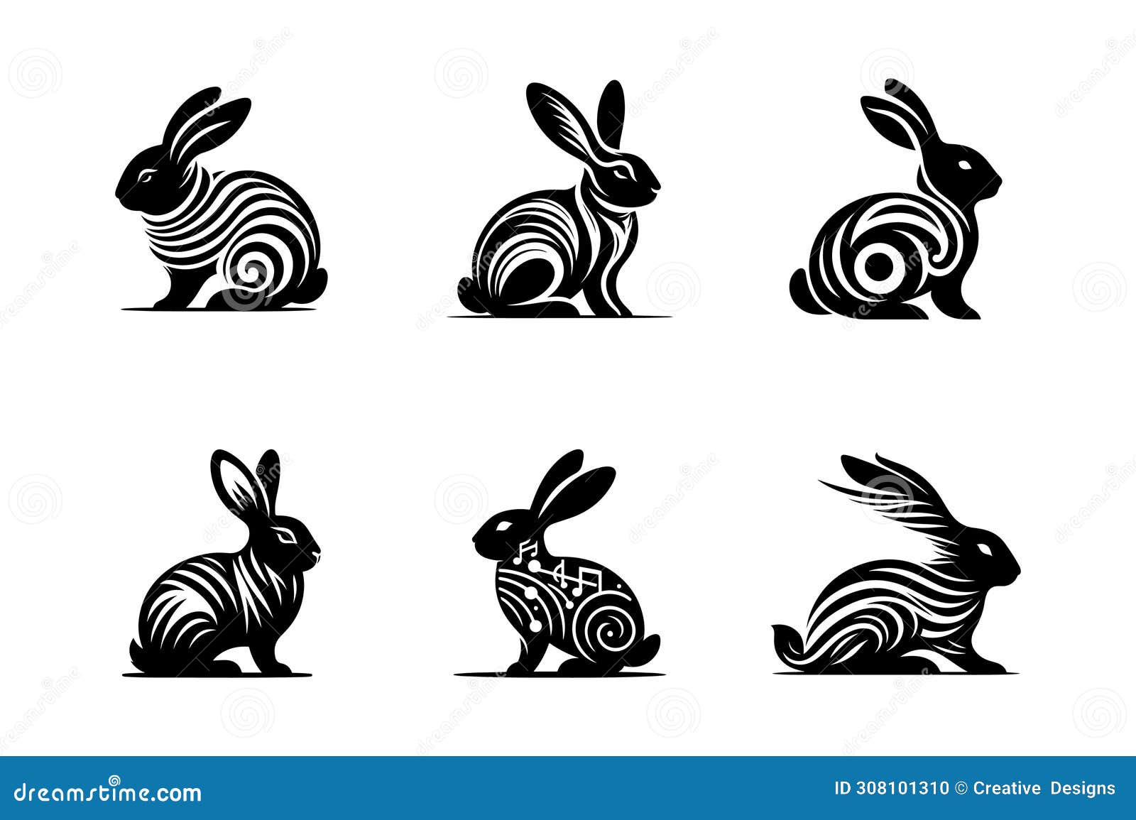 Rabbit Silhouette Vector Illustration 向量例证 - 插画 包括有 文件, 艺术: 308101310