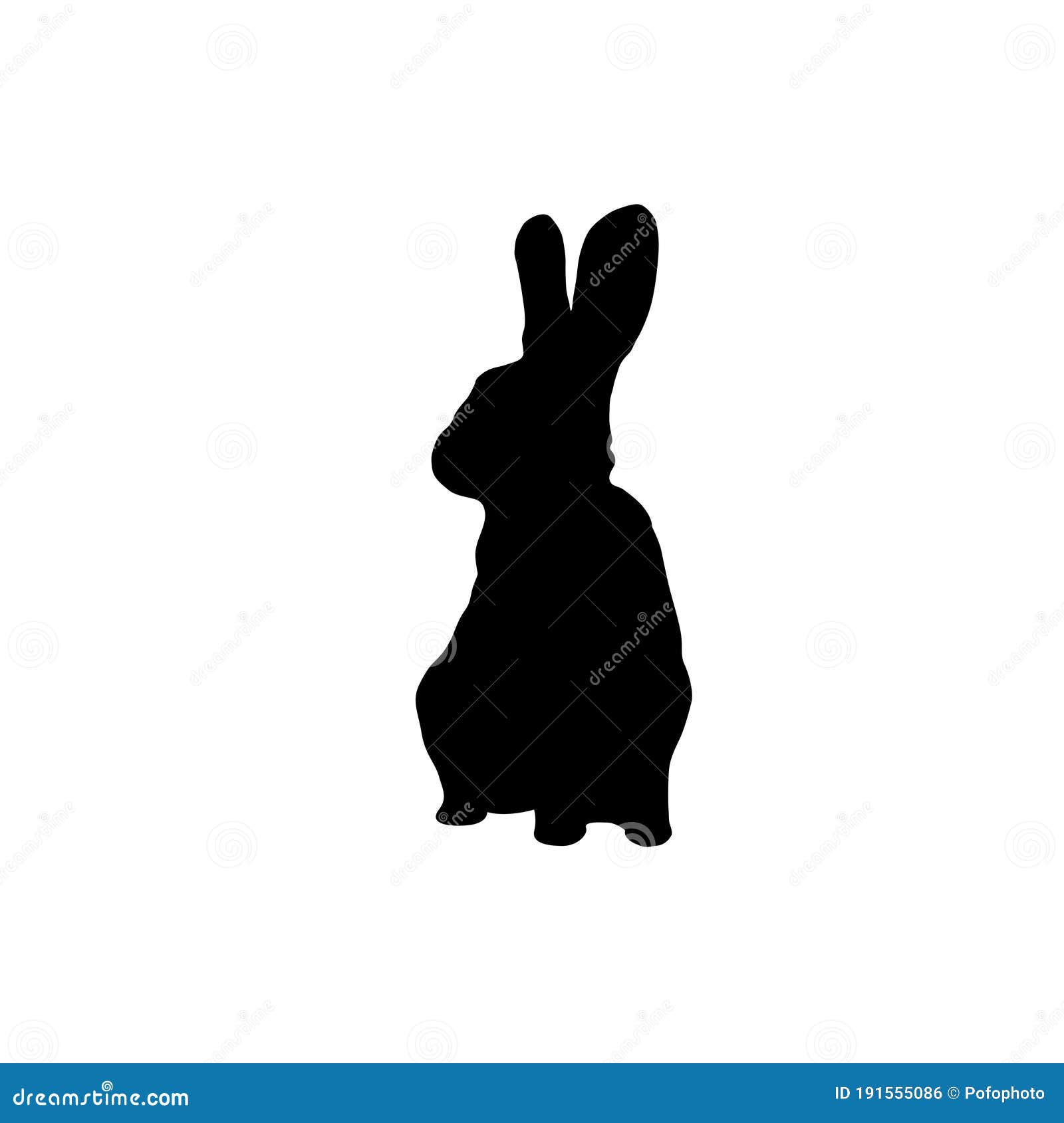 Rabbit Silhouette And Hand Written Lettering Words Rabbit, Vector ...