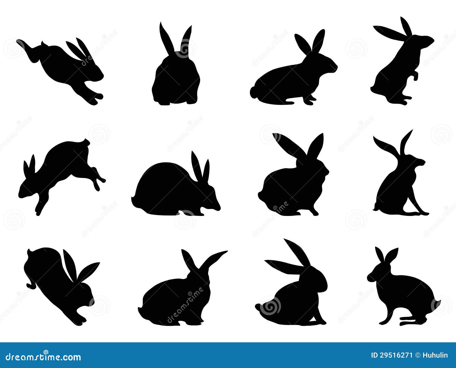 Rabbit Silhouettes Cartoon Vector | CartoonDealer.com #29516271