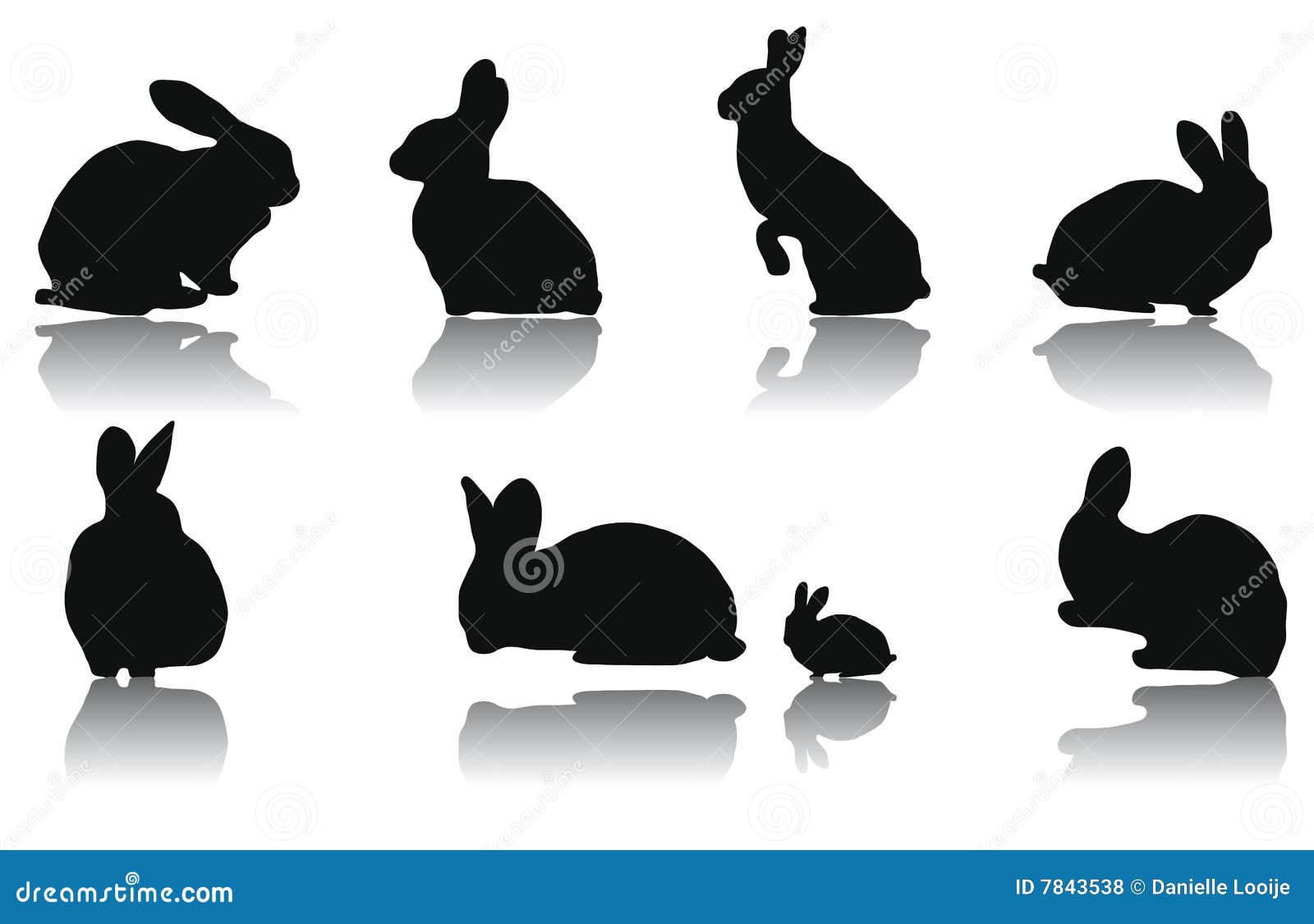 Rabbit Silhouettes Cartoon Vector | CartoonDealer.com #29516271