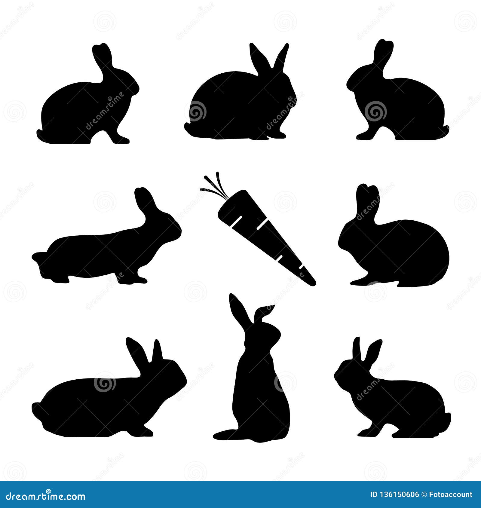 Rabbit Silhouettes Cartoon Vector | CartoonDealer.com #29516271