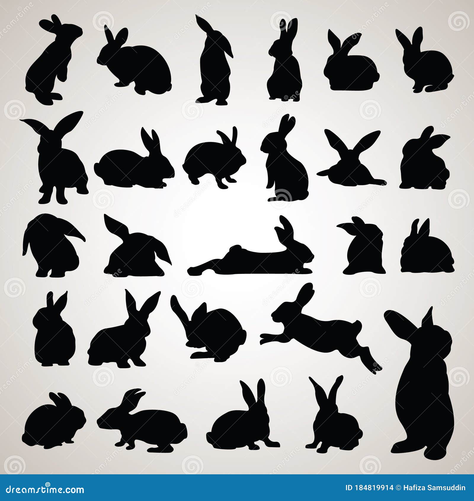 Rabbit Silhouettes. Vector Illustration Decorative Background Design ...