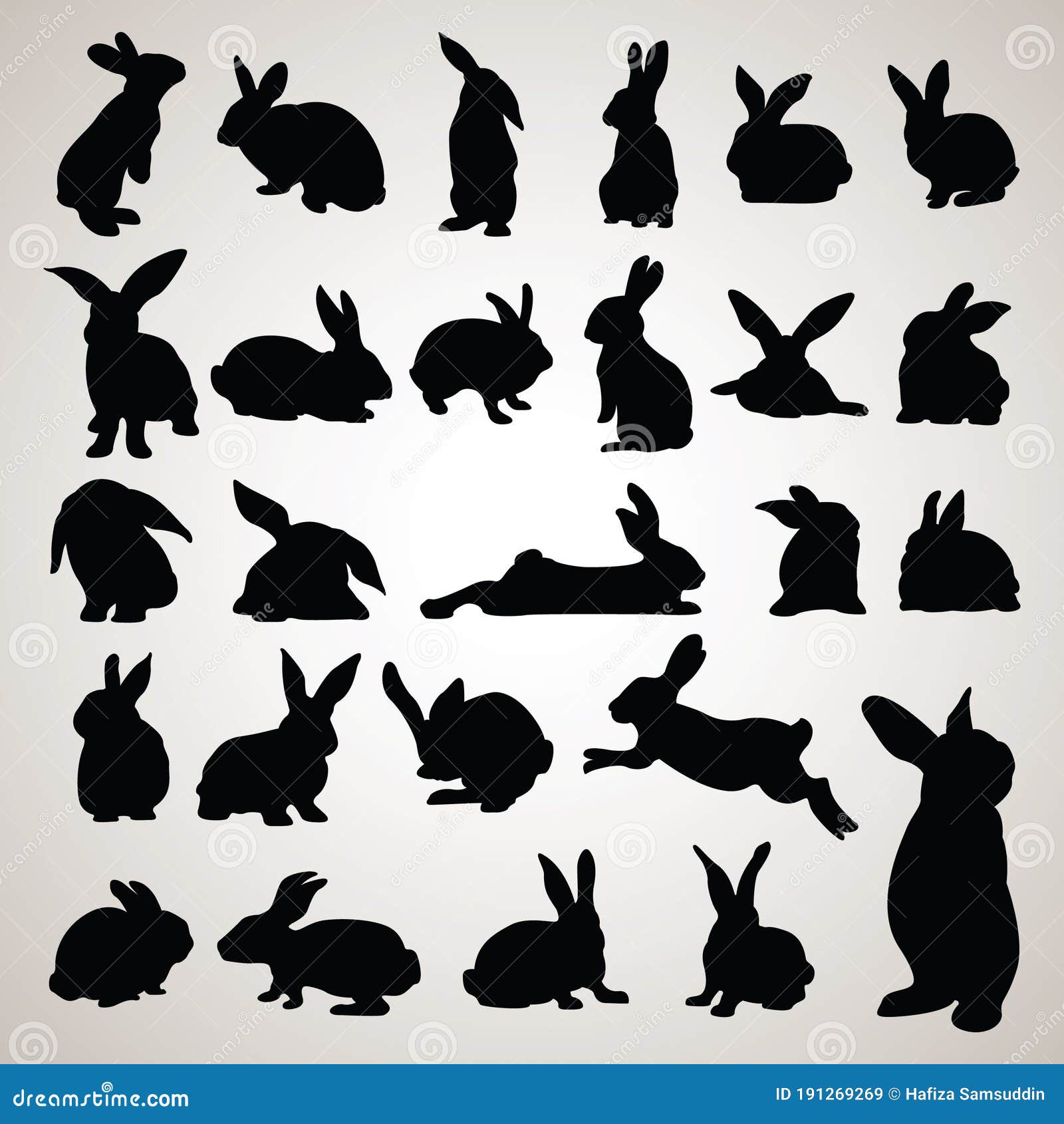 Rabbit Silhouettes. Vector Illustration Decorative Design Stock Vector ...