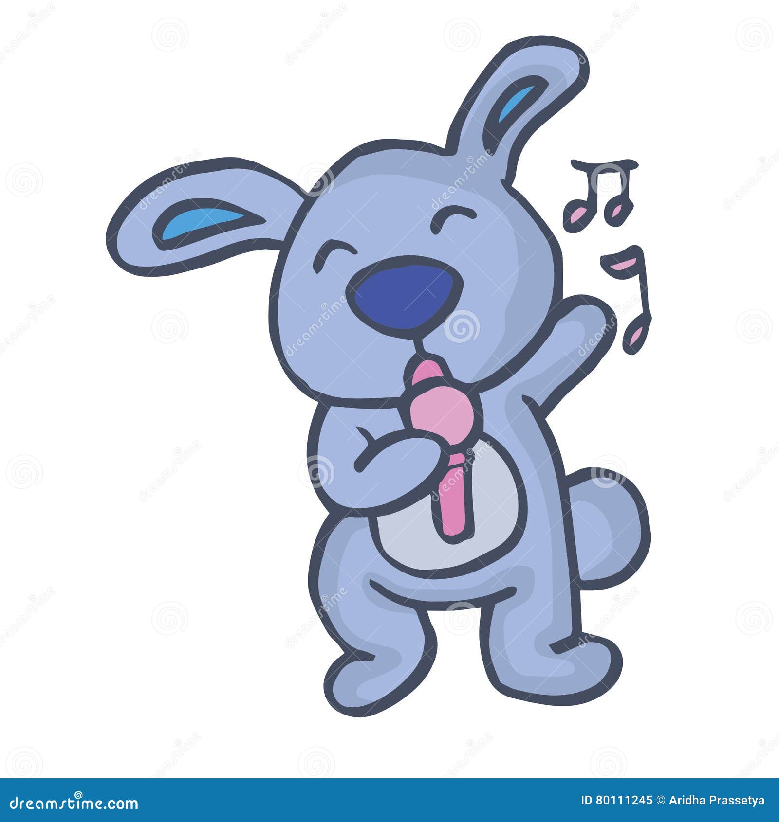 Rabbit Singing Happy Cartoon Vector | CartoonDealer.com #80111245