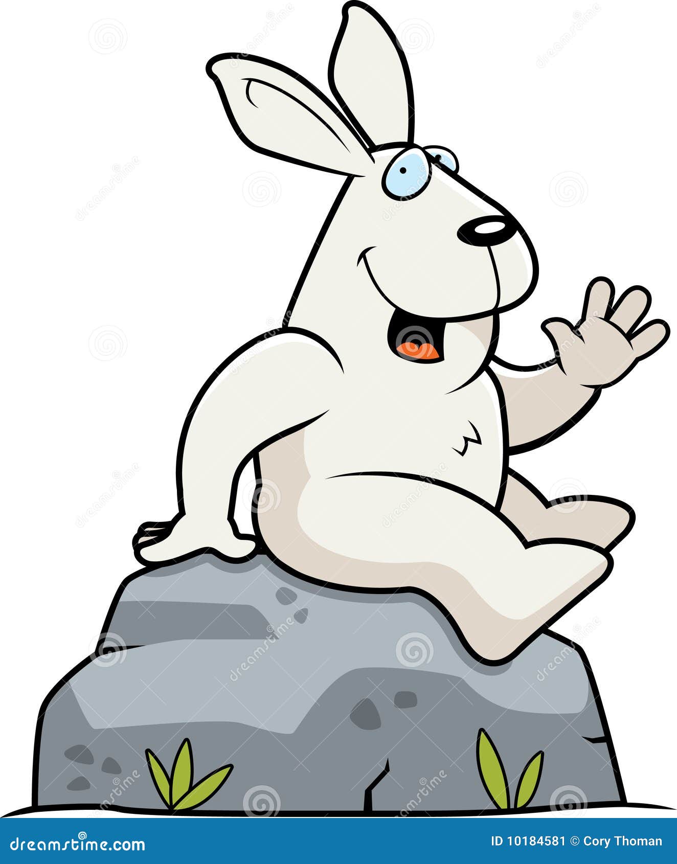Rabbit Sitting stock vector. Illustration of rock, rabbit - 10184581