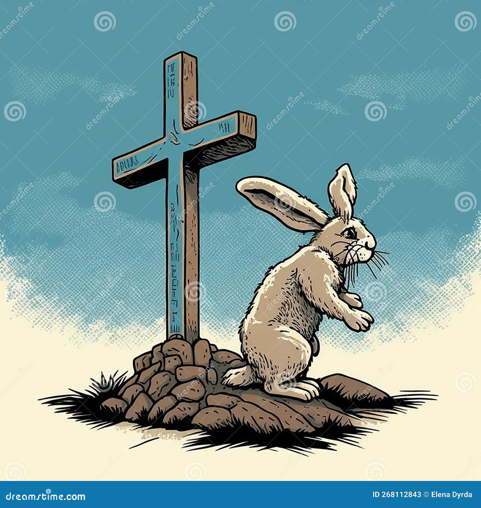 Rabbit Sitting in Front of a Cross. Silly Rabbit Easter is for Jesus ...