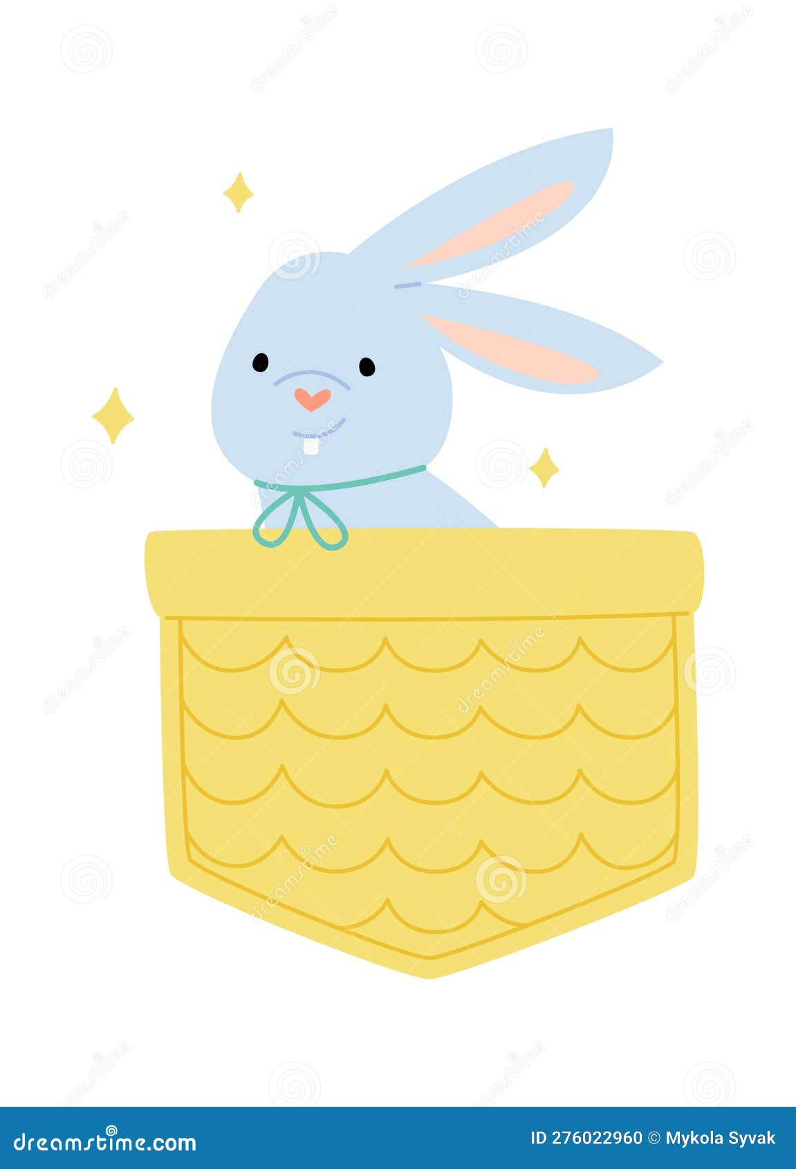 Rabbit Sitting Inside Pocket Stock Vector - Illustration of love ...