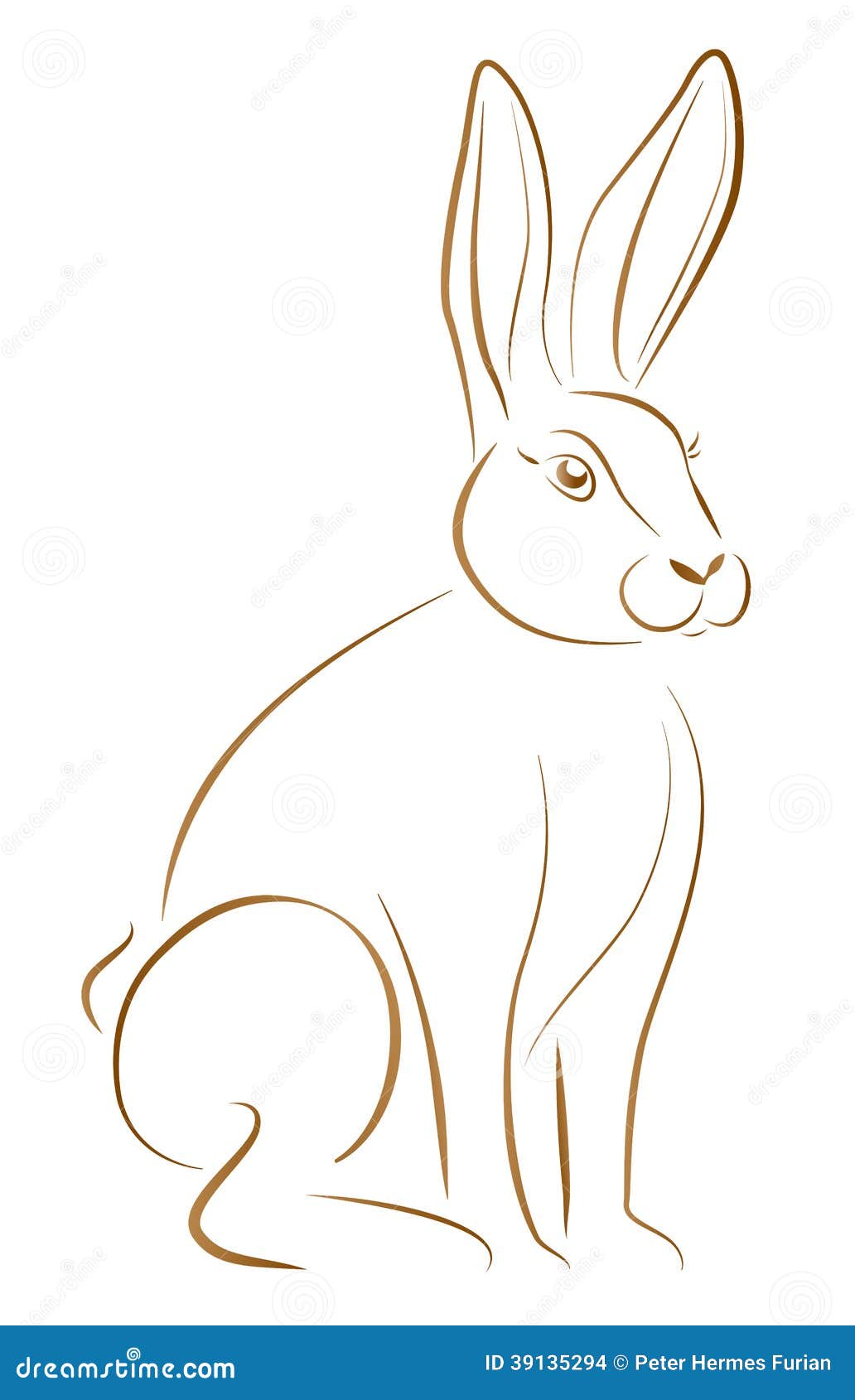 Rabbit Sitting stock vector. Illustration of hunting - 39135294