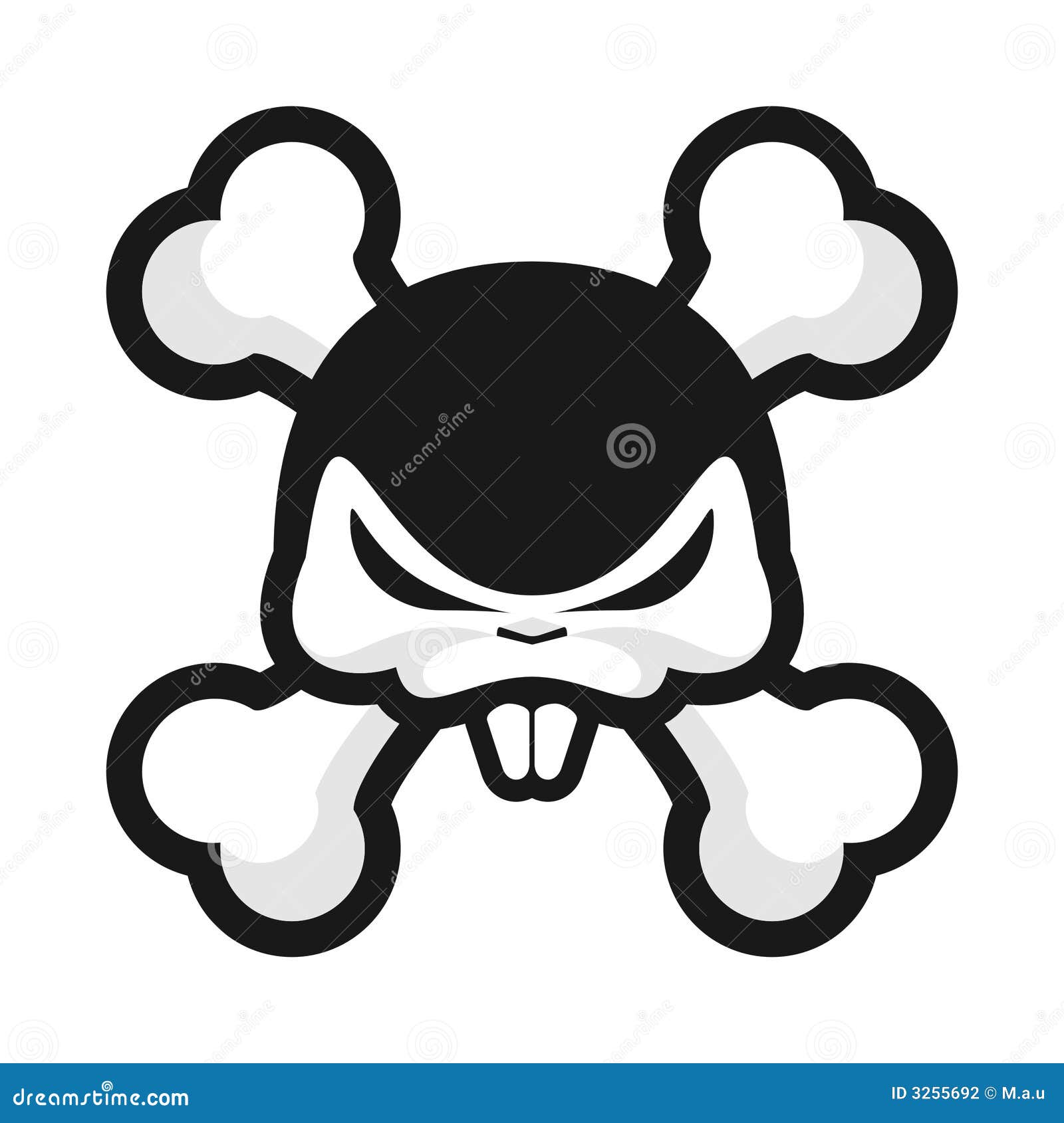 Rabbit Skull Cartoon Illustration Motif Set | CartoonDealer.com #138235946