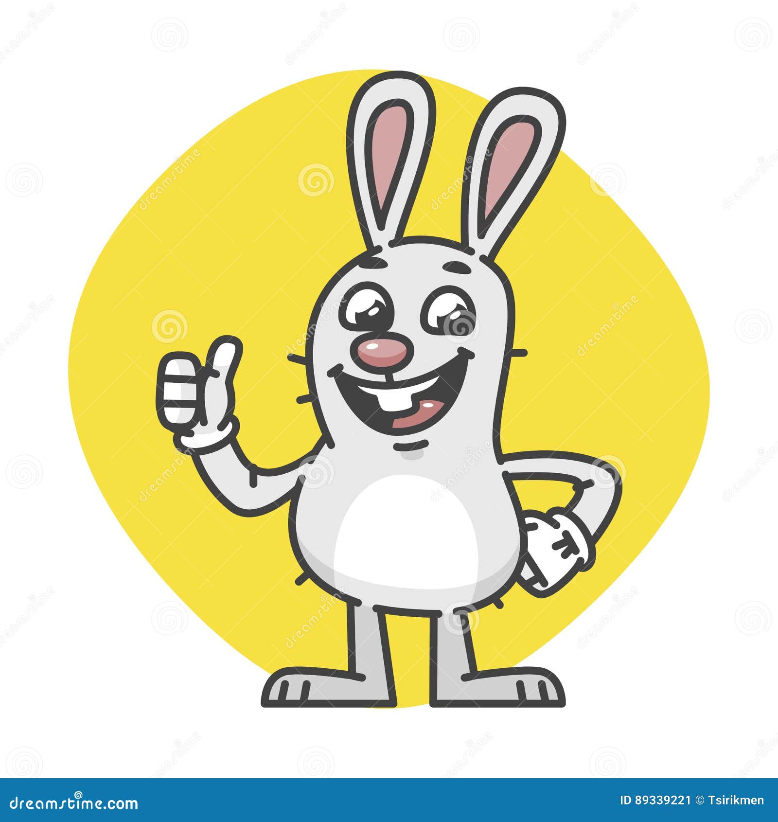 Rabbit Smiling Showing Thumbs Up Stock Vector - Illustration of ...