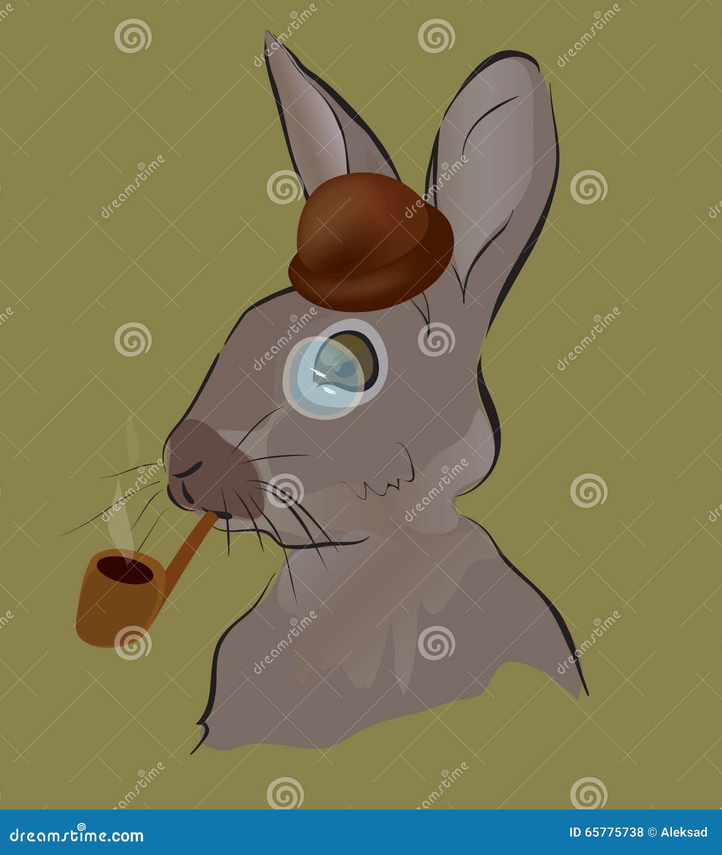 Rabbit Smoking a Pipe stock vector. Illustration of nice - 65775738